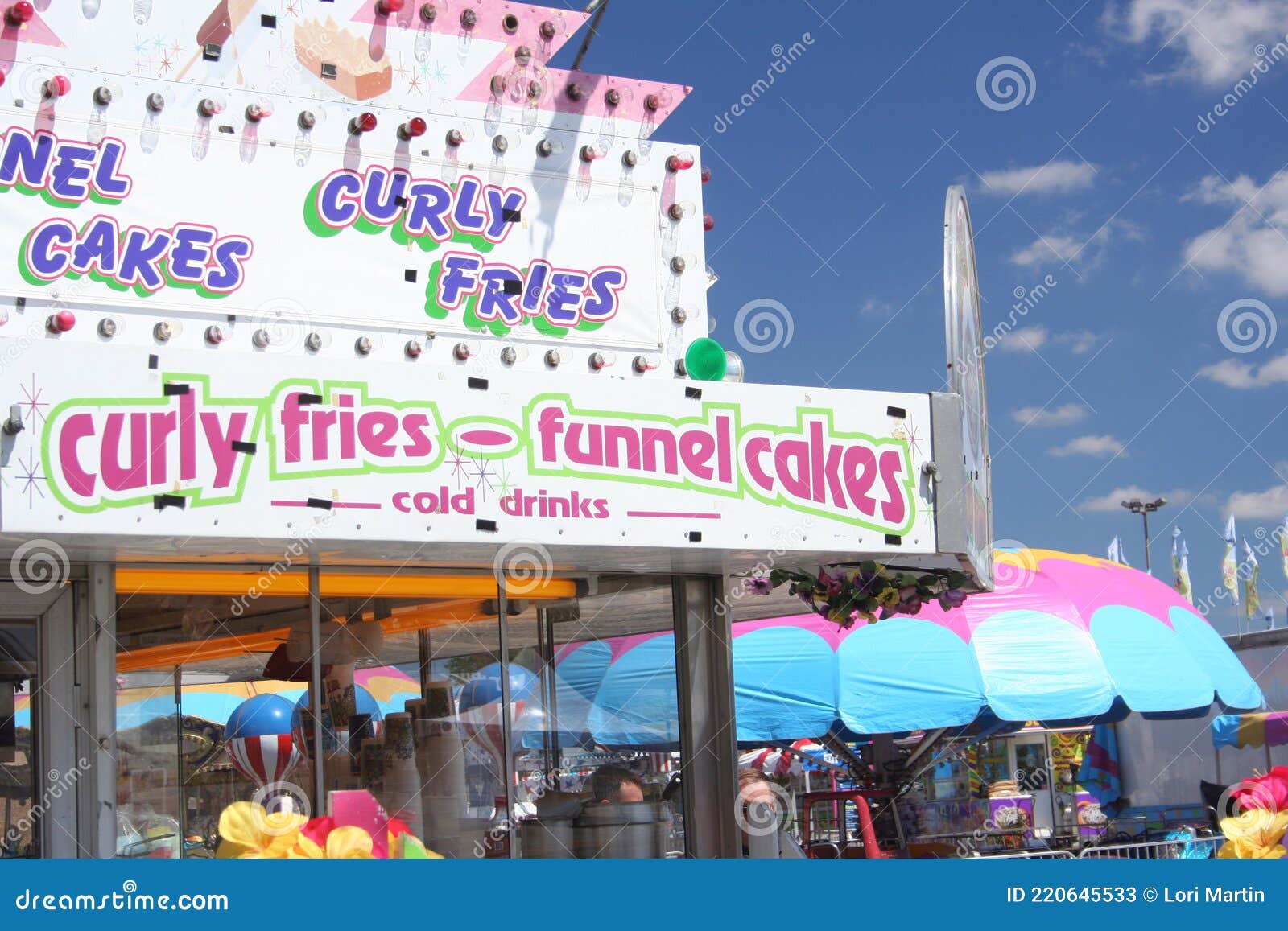 Food Vendor at County Fair with Signs Stock Image - Image of diet, fair ...