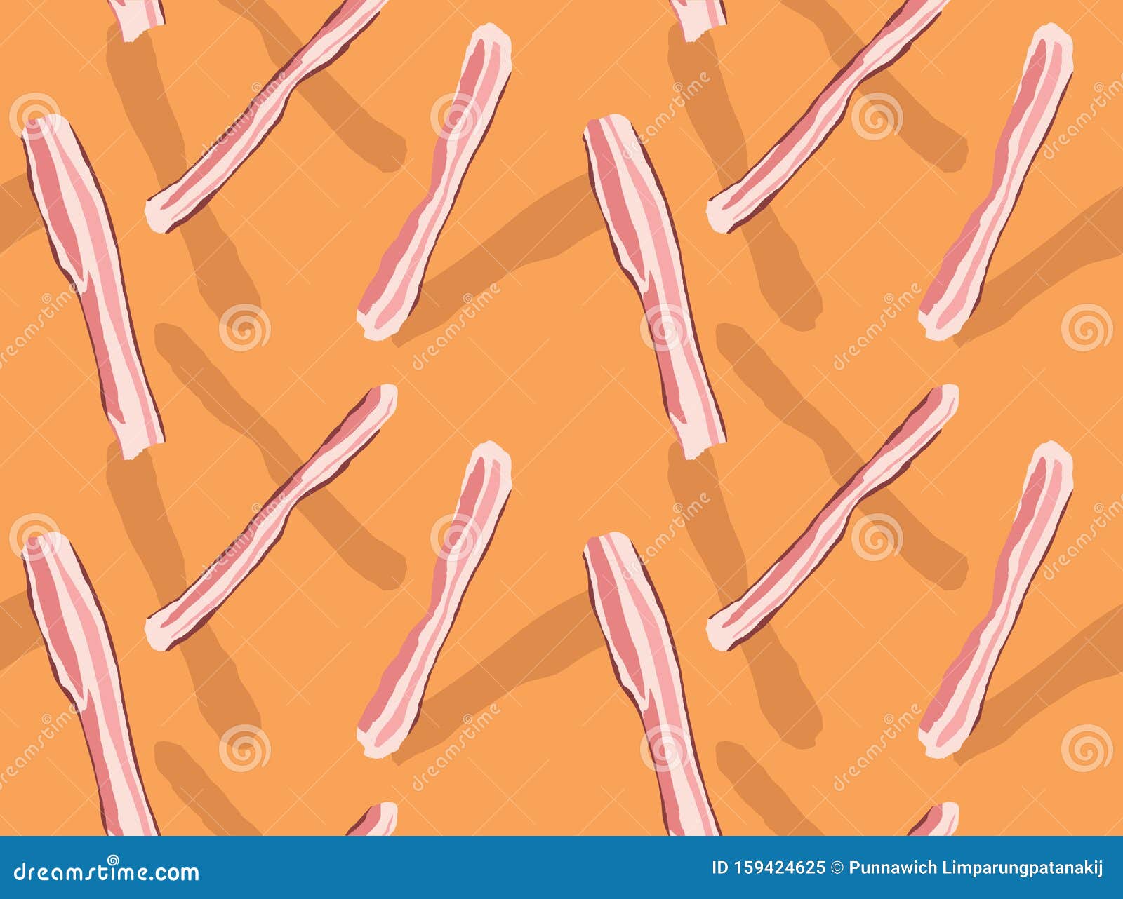 Bacon Pieces Seamless Background Wallpaper Stock Vector - Illustration ...