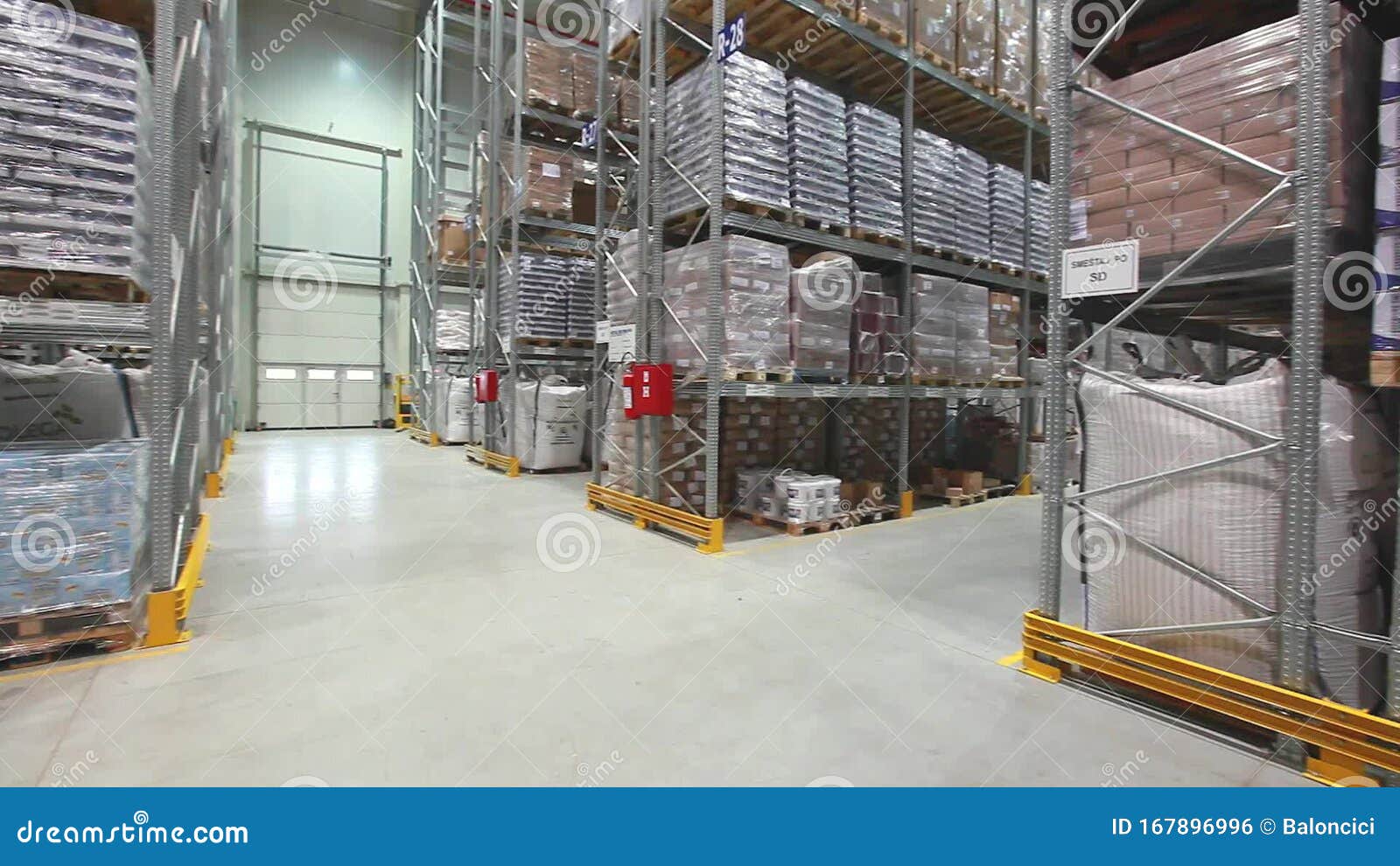 Food Warehouse Pan stock footage. Video of warehouse - 167896996