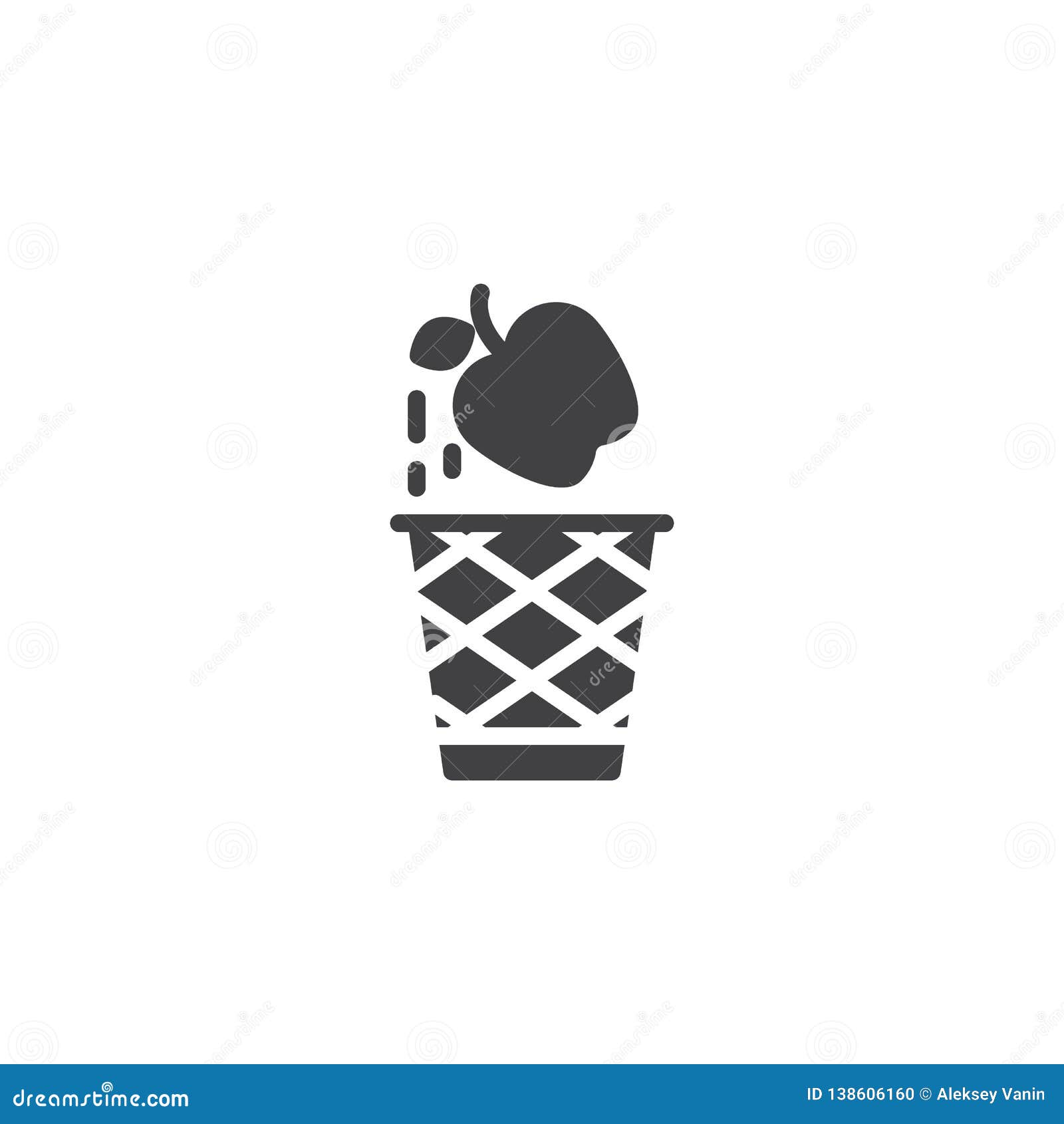 Food waste bin vector icon stock vector. Illustration of logo - 138606160