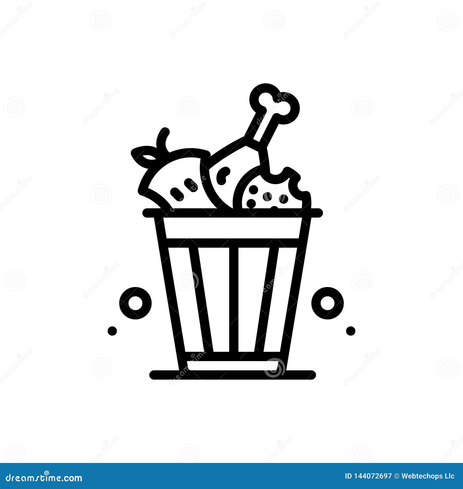 Black Line Icon for Food Waste, Vegetables and Garbage Stock ...