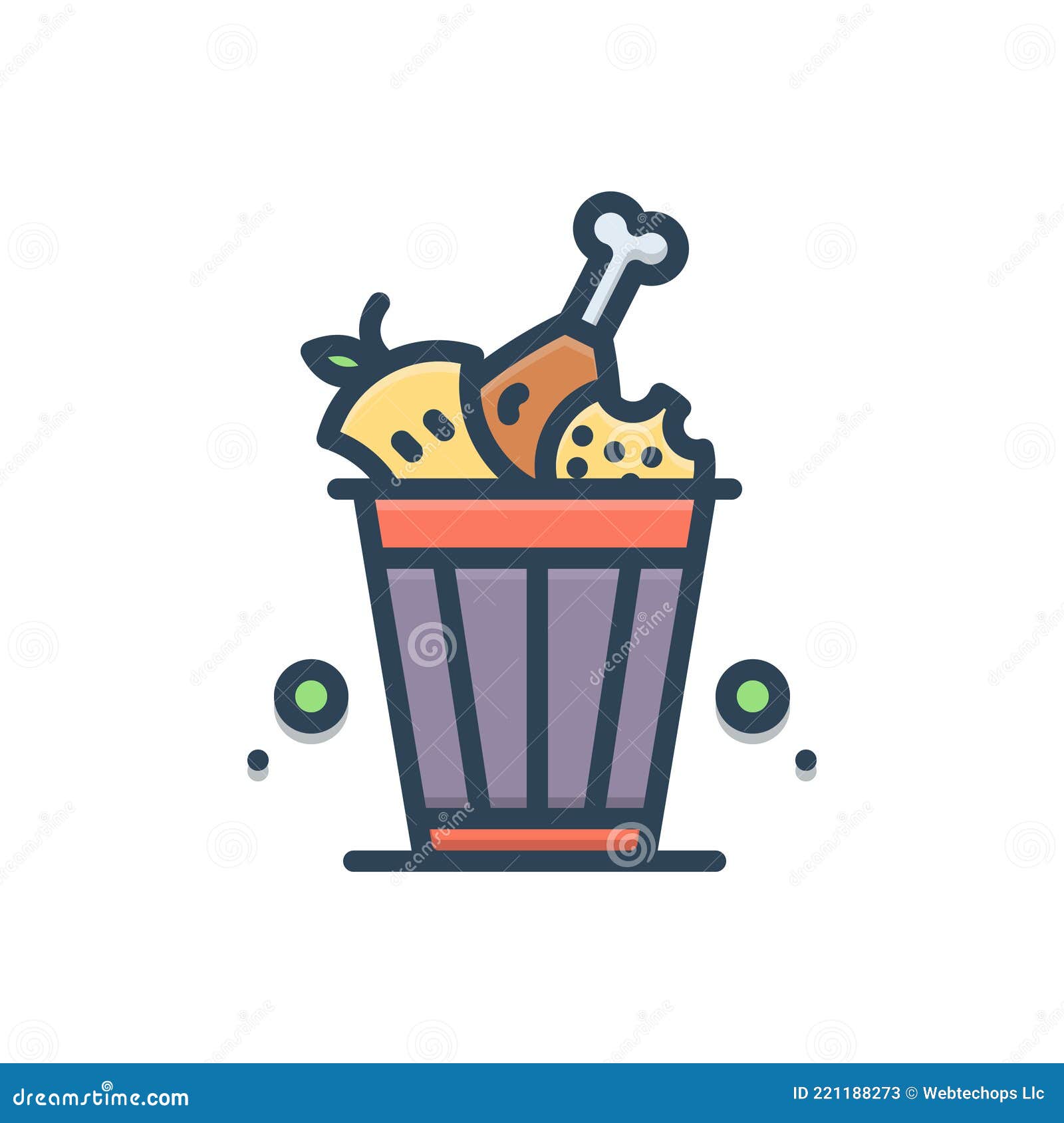 Color Illustration Icon for Food Waste, Garbage and Peelings Stock ...
