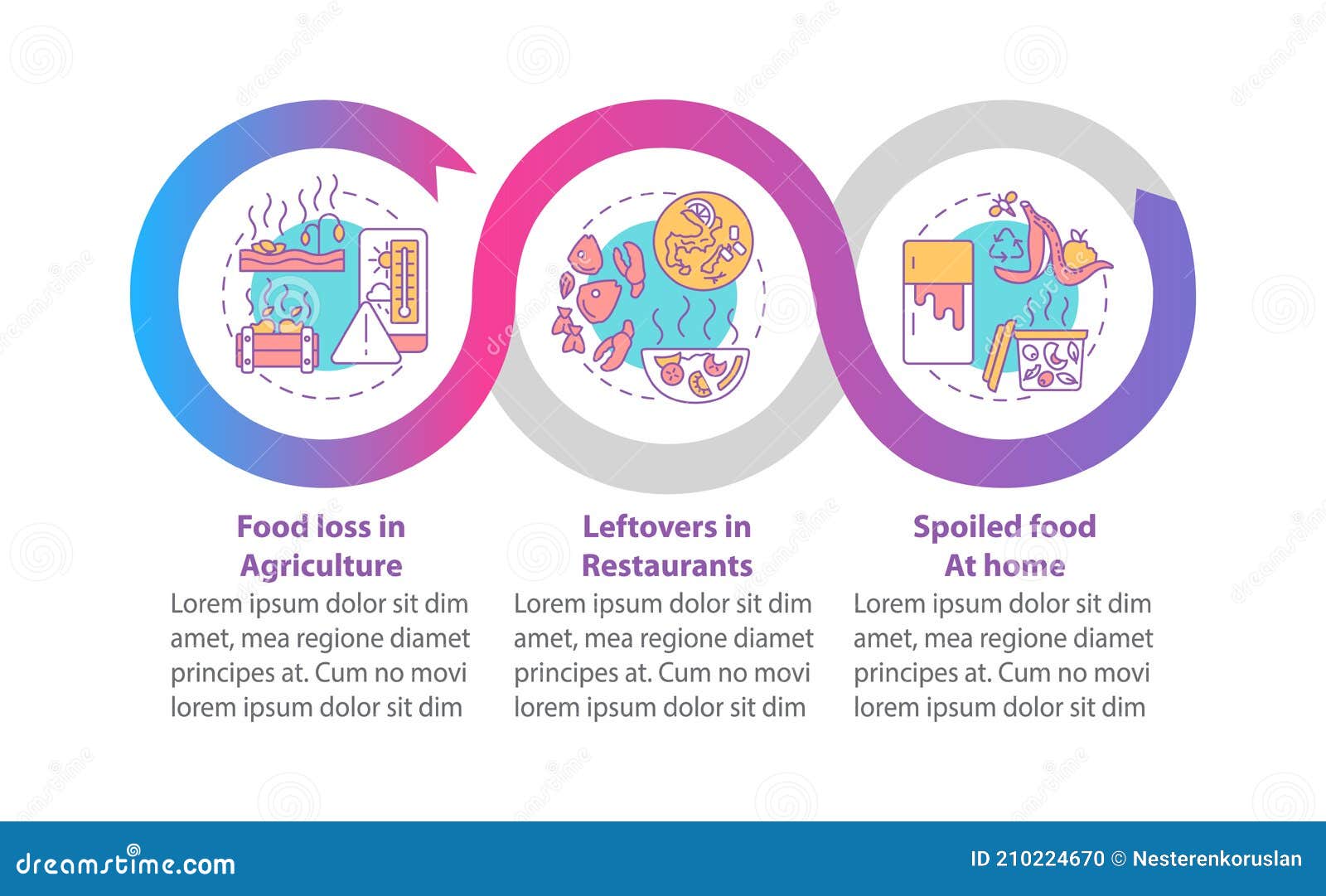 Food Waste Kinds Vector Infographic Template Stock Vector ...