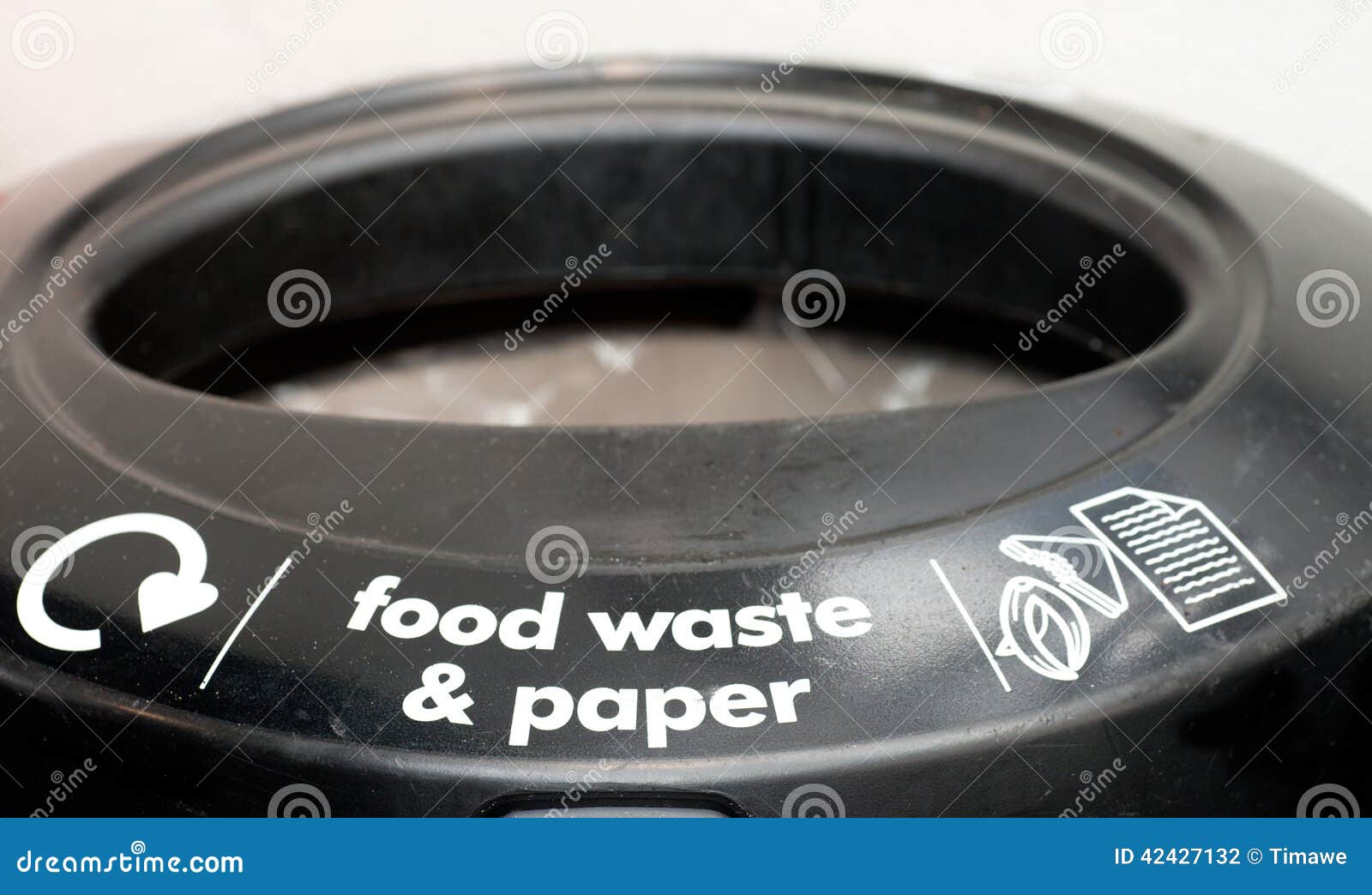 Food Waste and Paper Bin stock photo. Image of receptacle - 42427132