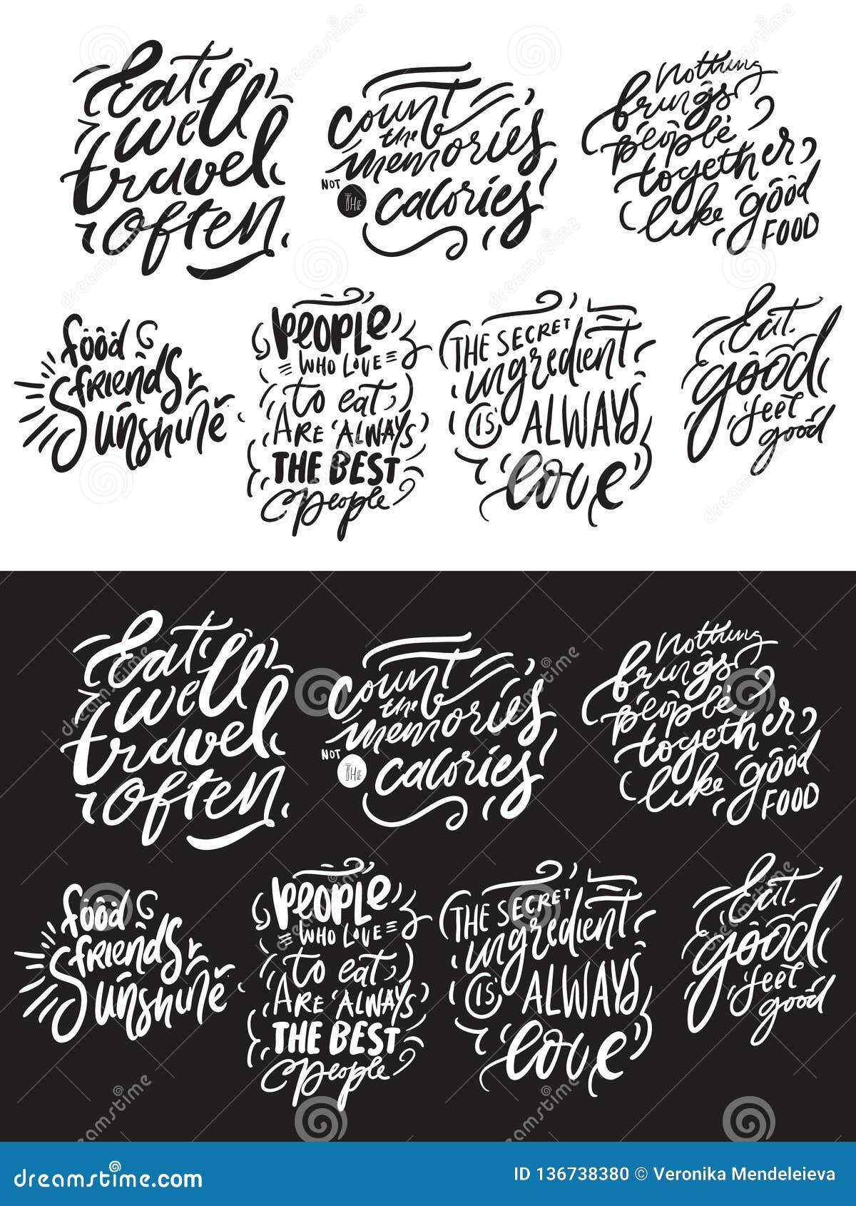 Hand Lettering for Kitchen, Cafe, Menu. Modern Illustration Stock ...