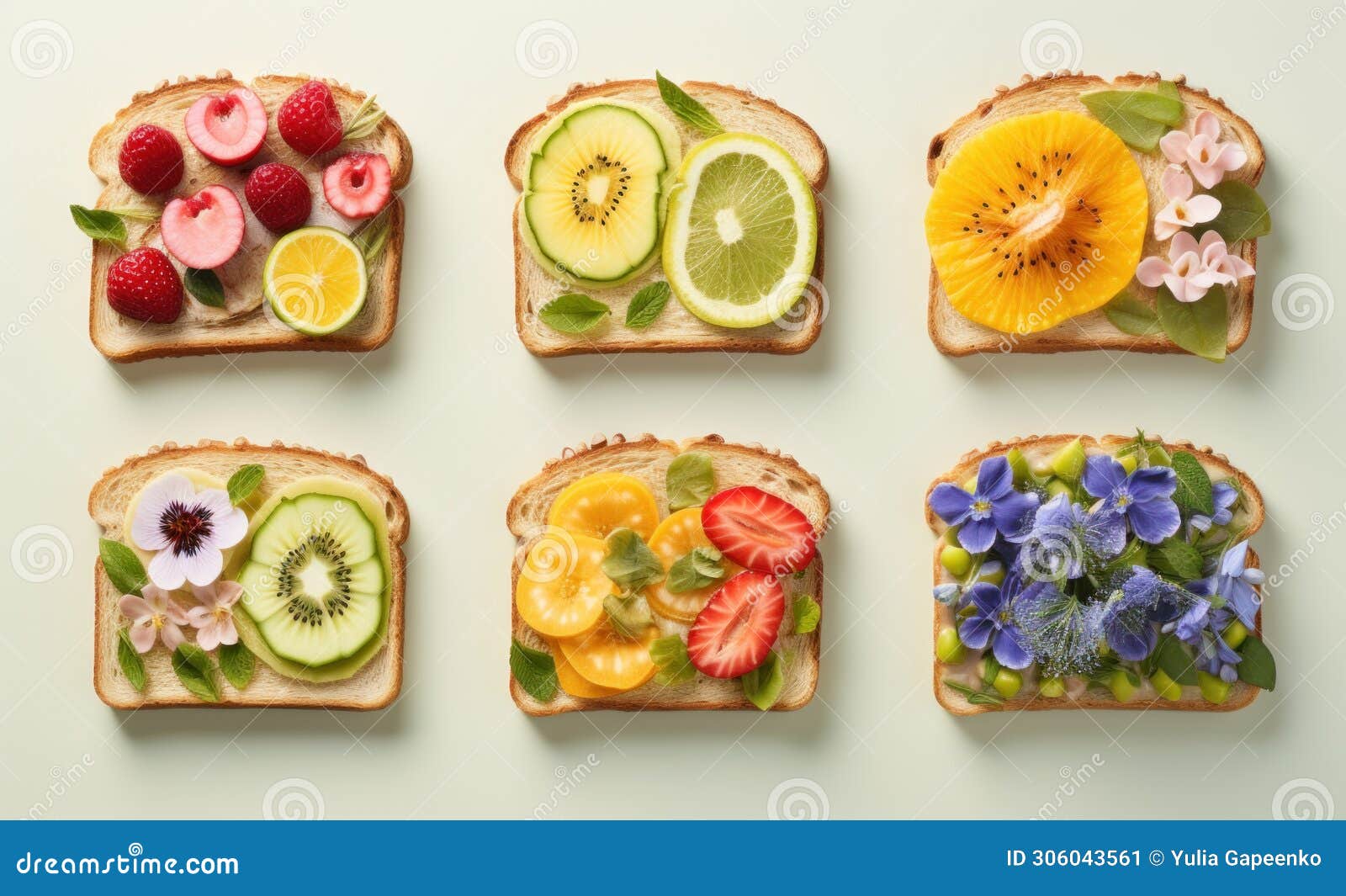 Foods, Fruit, Vitamins and Other Things on Toast Stock Image - Image of ...