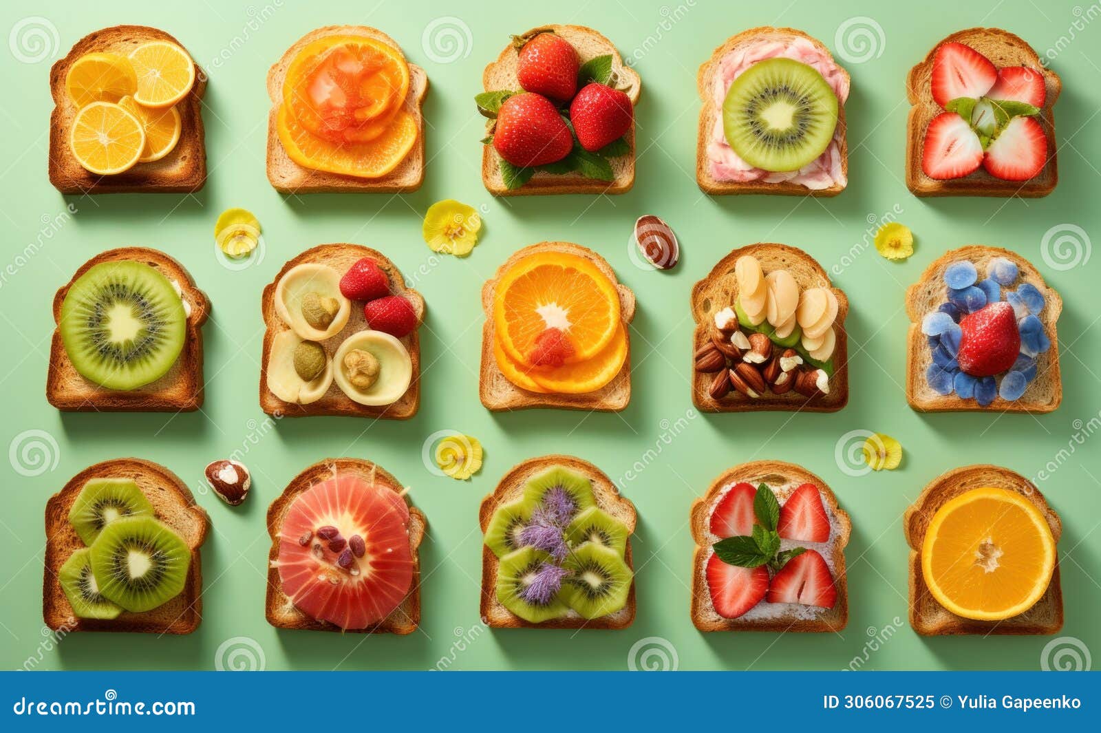 Foods, Fruit, Vitamins and Other Things on Toast Stock Image - Image of ...