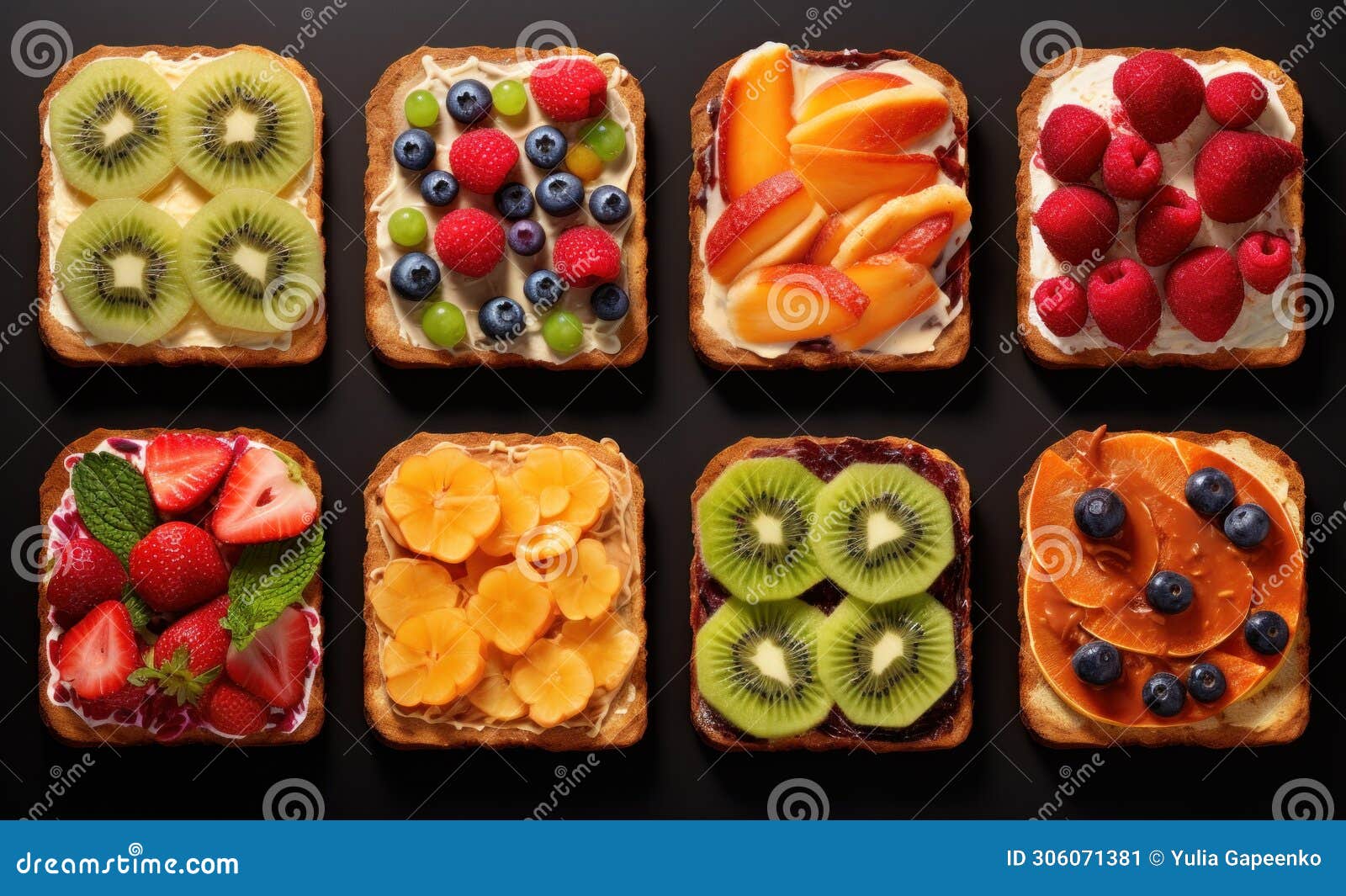 Foods, Fruit, Vitamins and Other Things on Toast Stock Image - Image of ...