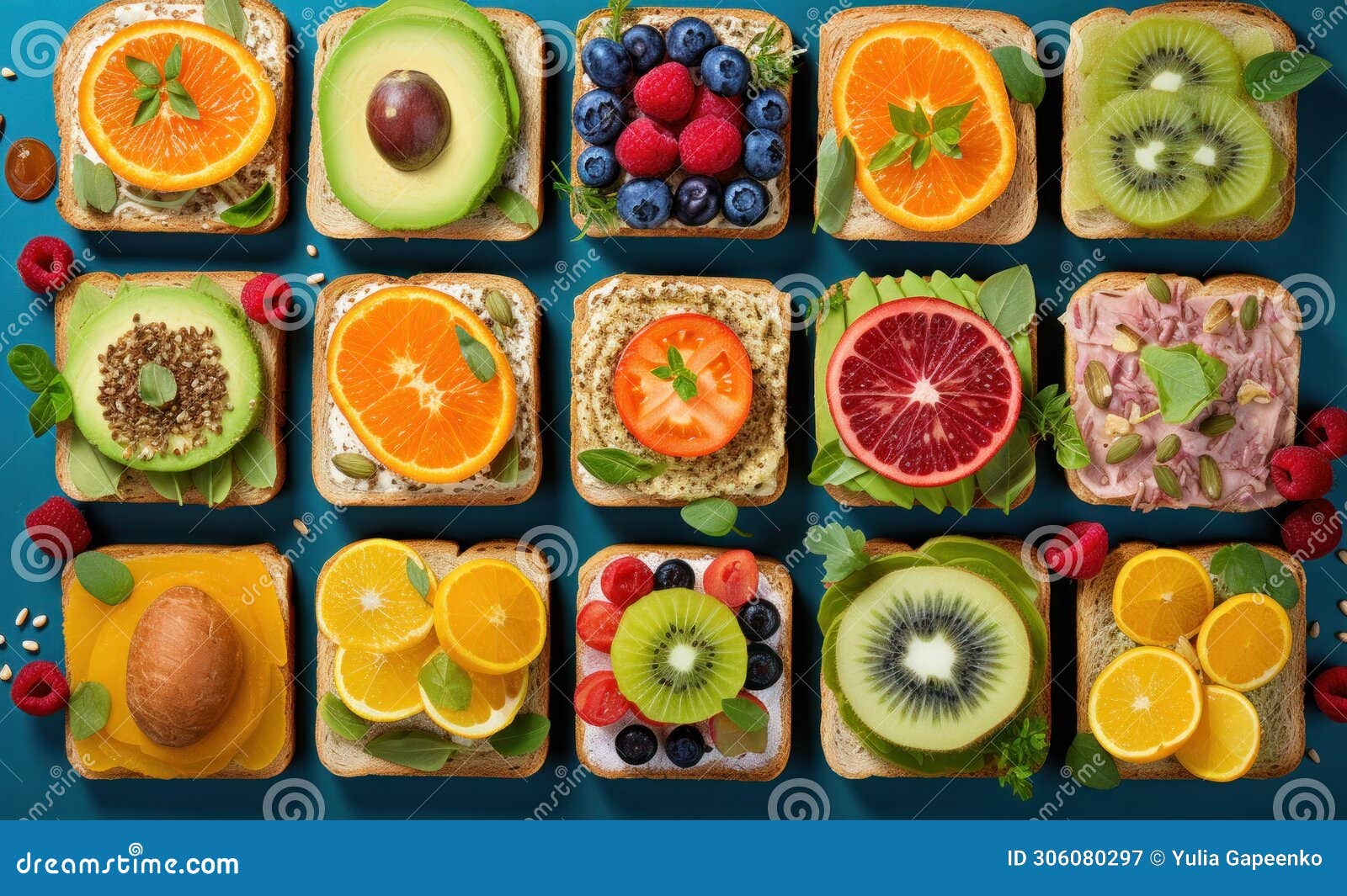 Foods, Fruit, Vitamins and Other Things on Toast Stock Image - Image of ...