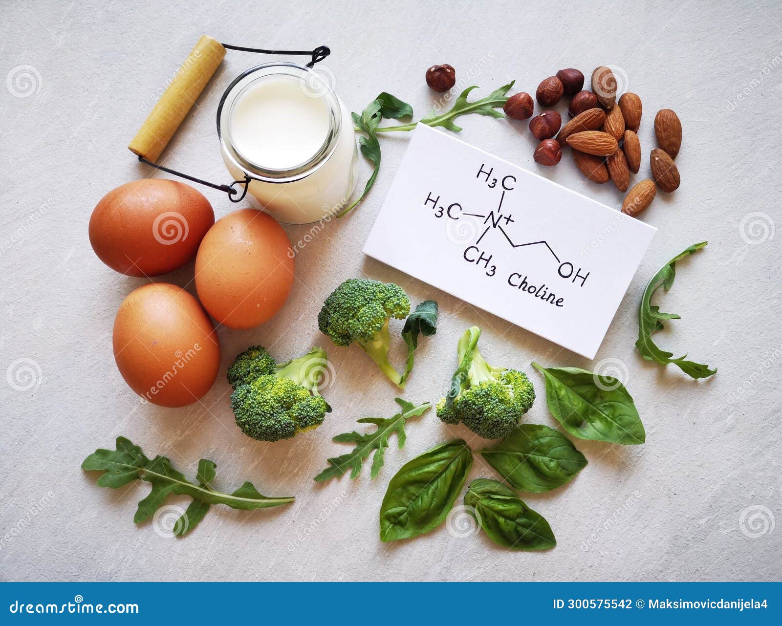 Healthy Foods Rich in Choline. Structural Chemical Formula of Choline ...