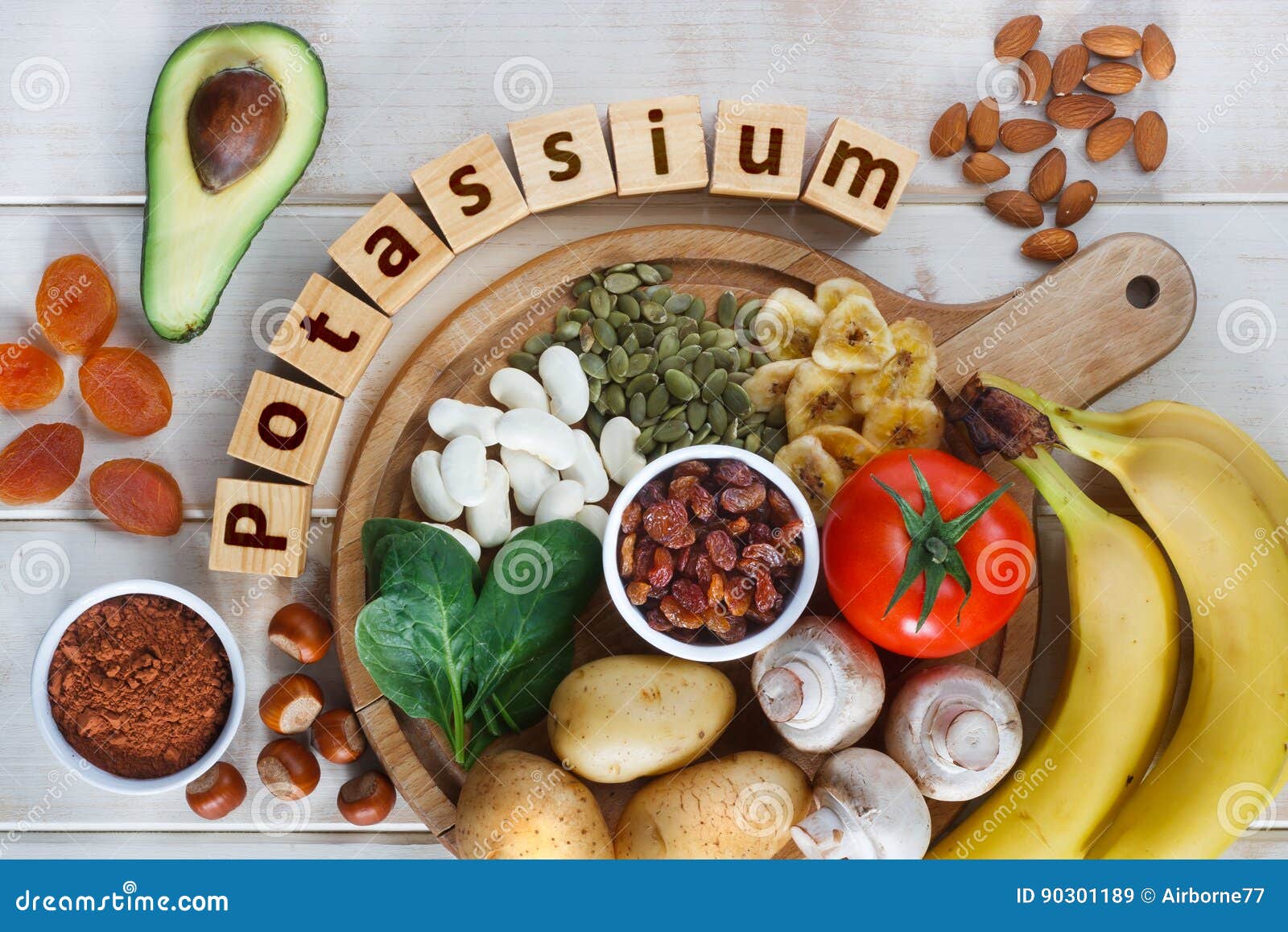 Foods Highest in Potassium stock image. Image of cocoa - 90301189