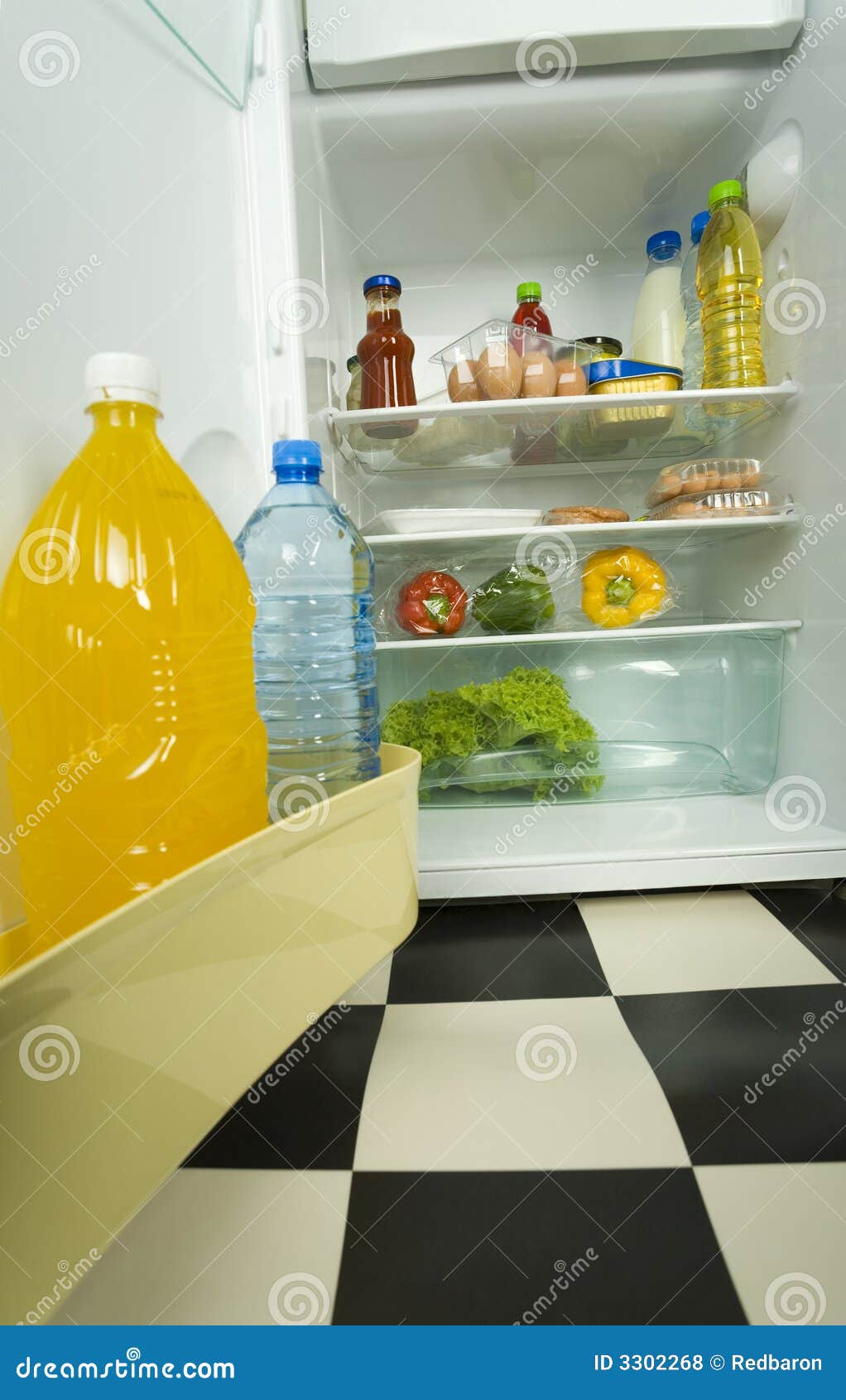 Foodstuffs in fridge. stock photo. Image of life, foodstuffs - 3302268