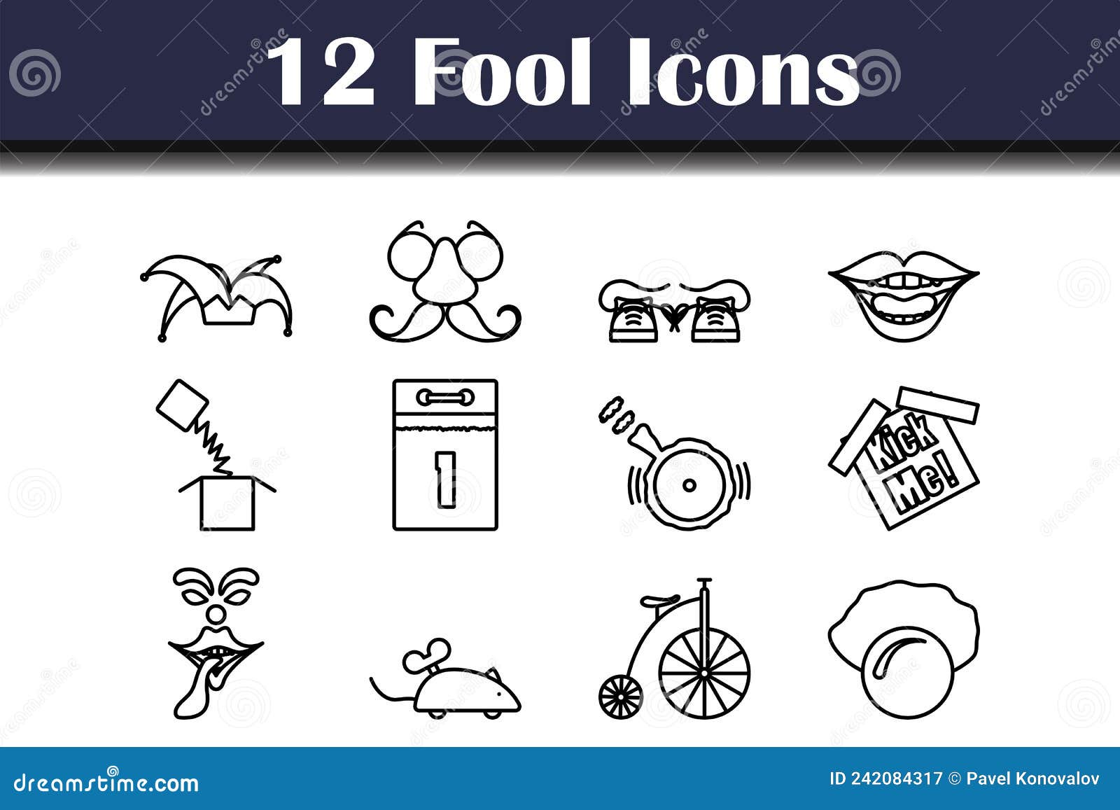 Fool Icon Set stock vector. Illustration of celebration - 242084317