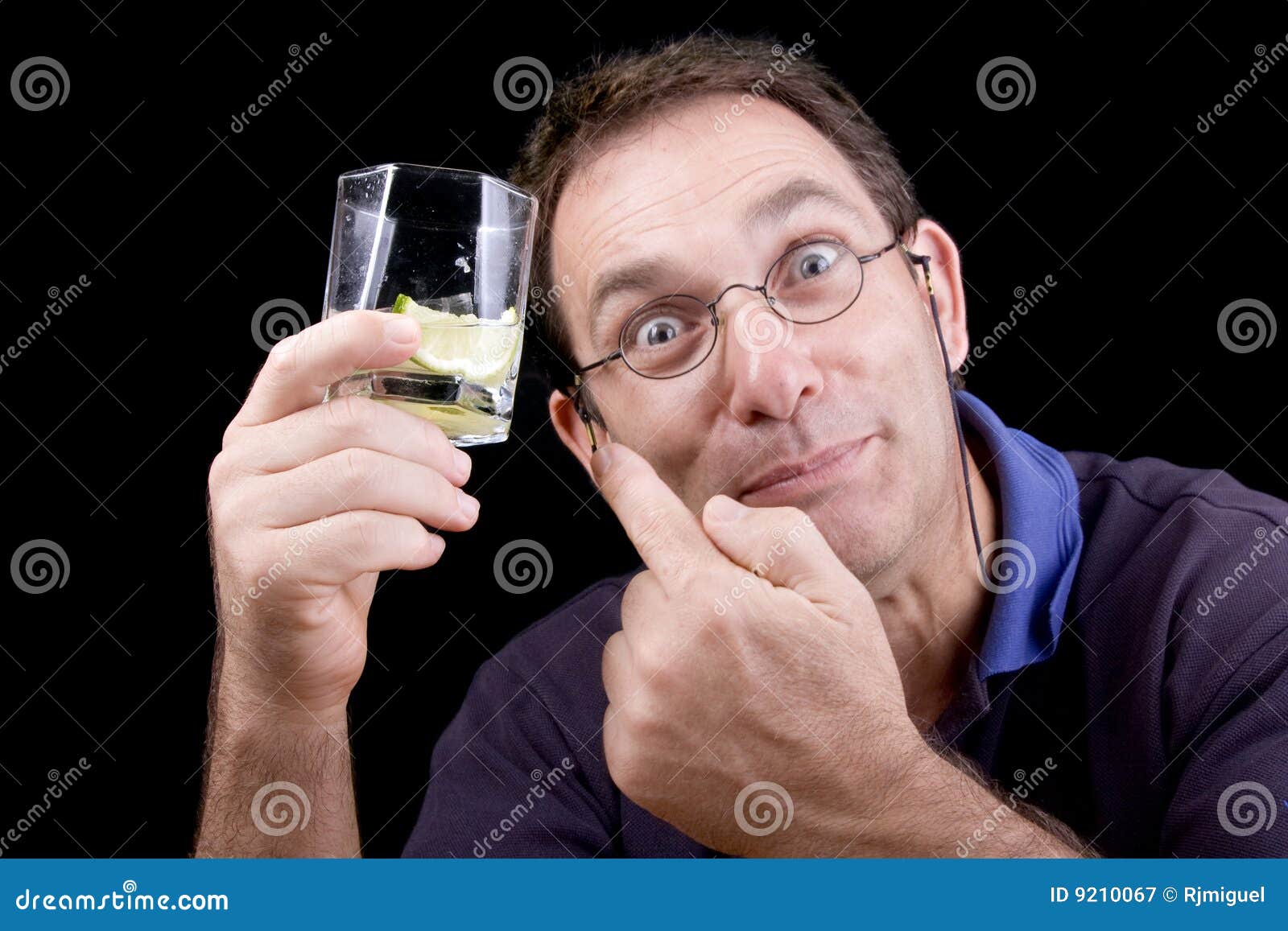 Fool Man Holding and Showing of Him Gin Drink Stock Image - Image of ...