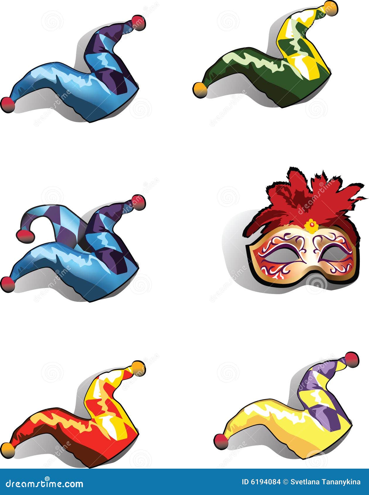 Fool S Cap and Mask - Icons Stock Vector - Illustration of arts ...