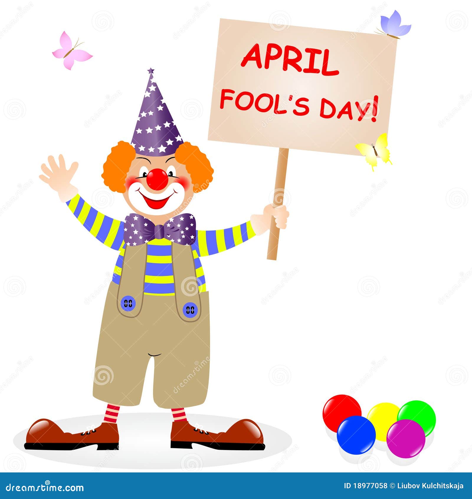Fool s day. stock vector. Illustration of humor, makeup - 18977058