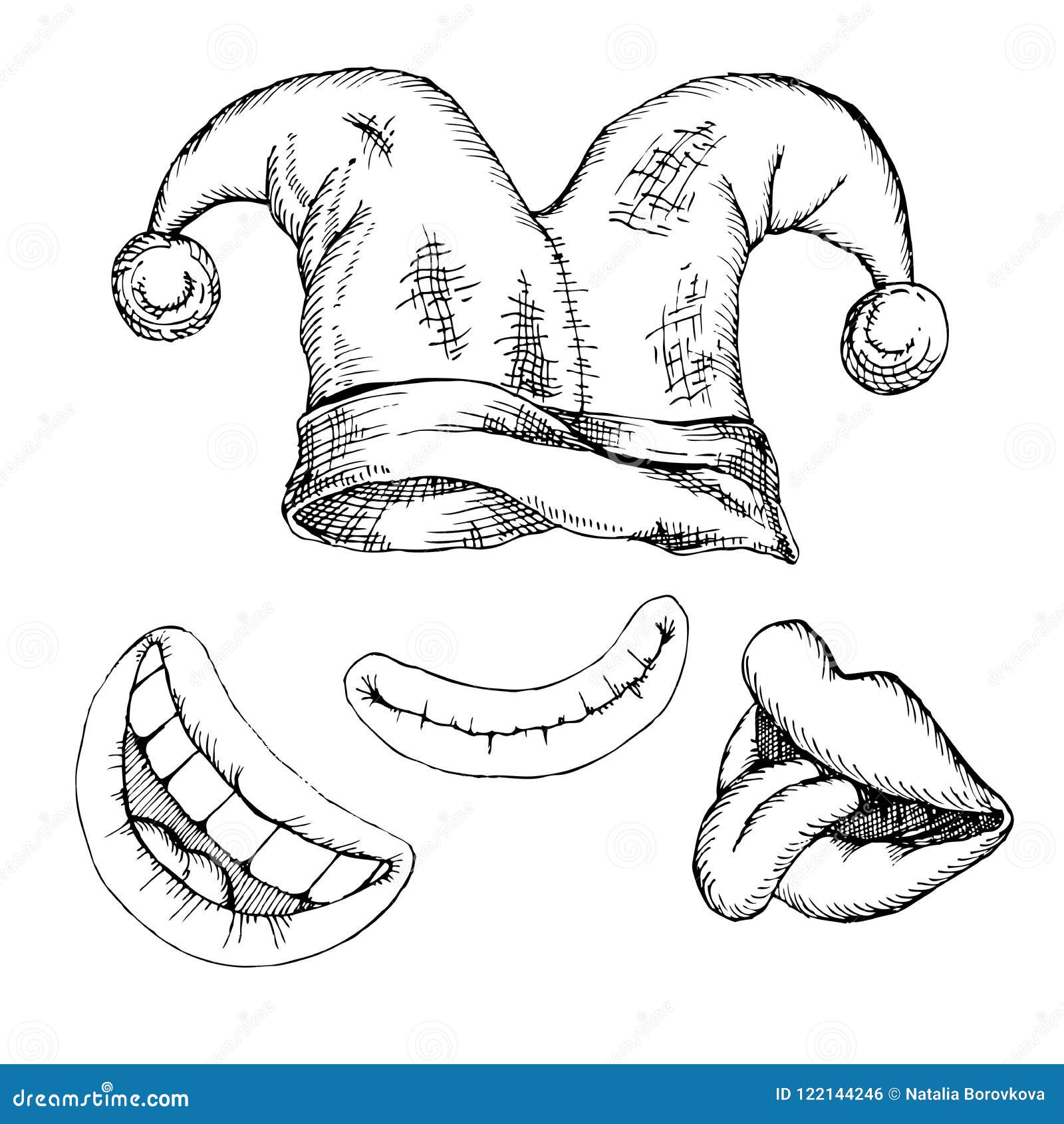 Fool`s Day. a Set of Isolated Objects for a Day of Laughter Design ...