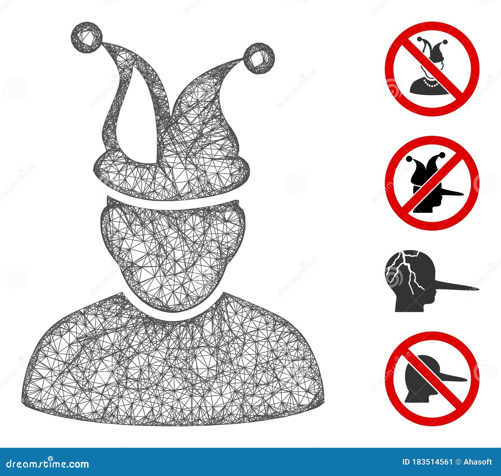 Fool Web Vector Mesh Illustration Stock Illustration - Illustration of ...