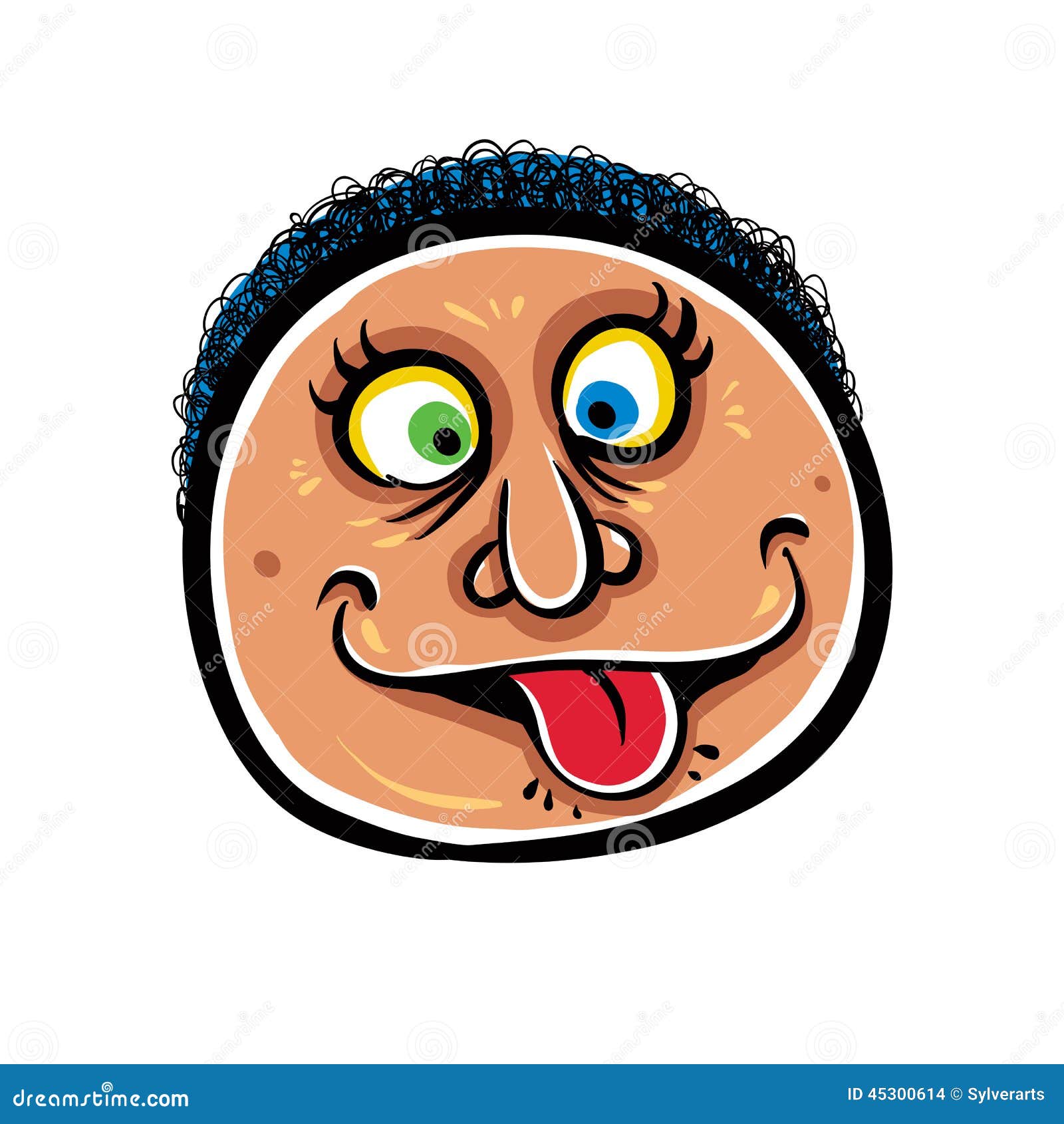 Foolish Cartoon Face, Vector Illustration. Stock Vector - Illustration ...