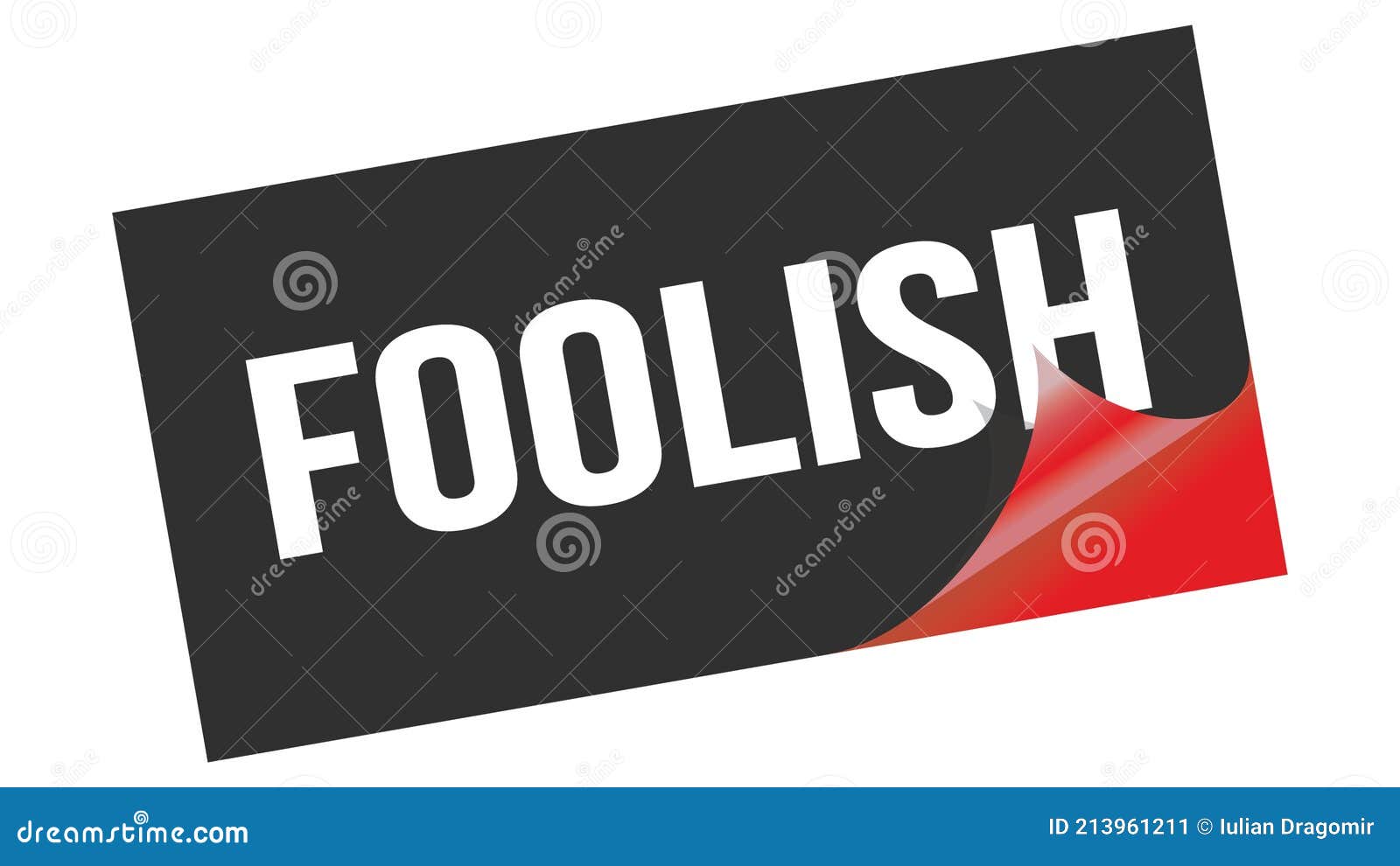 FOOLISH Text on Black Red Sticker Stamp Stock Illustration ...