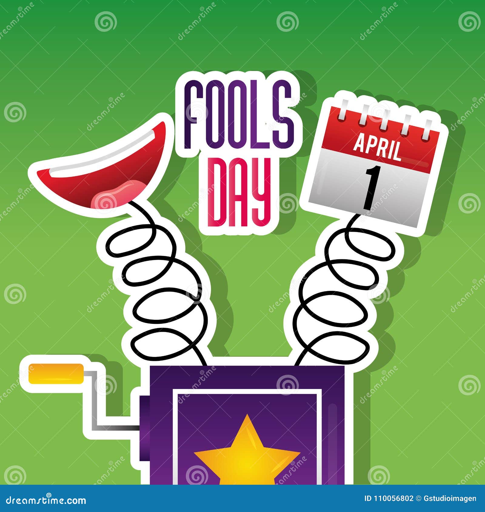 Fools day card celebration stock vector. Illustration of design - 110056802