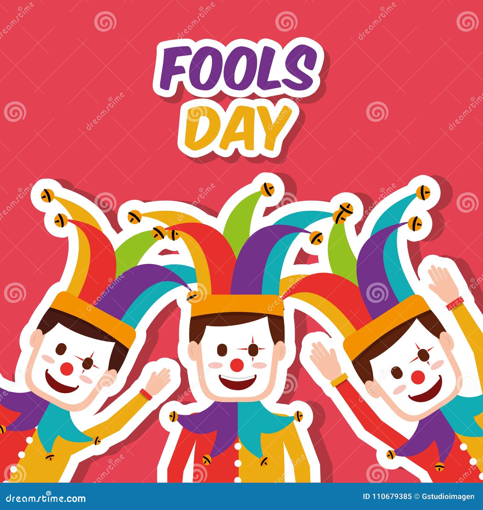 Fools day greeting card stock vector. Illustration of cartoon - 110679385