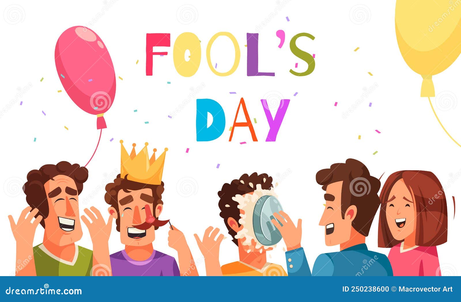 Fools Day Laughing Composition Stock Vector - Illustration of april ...