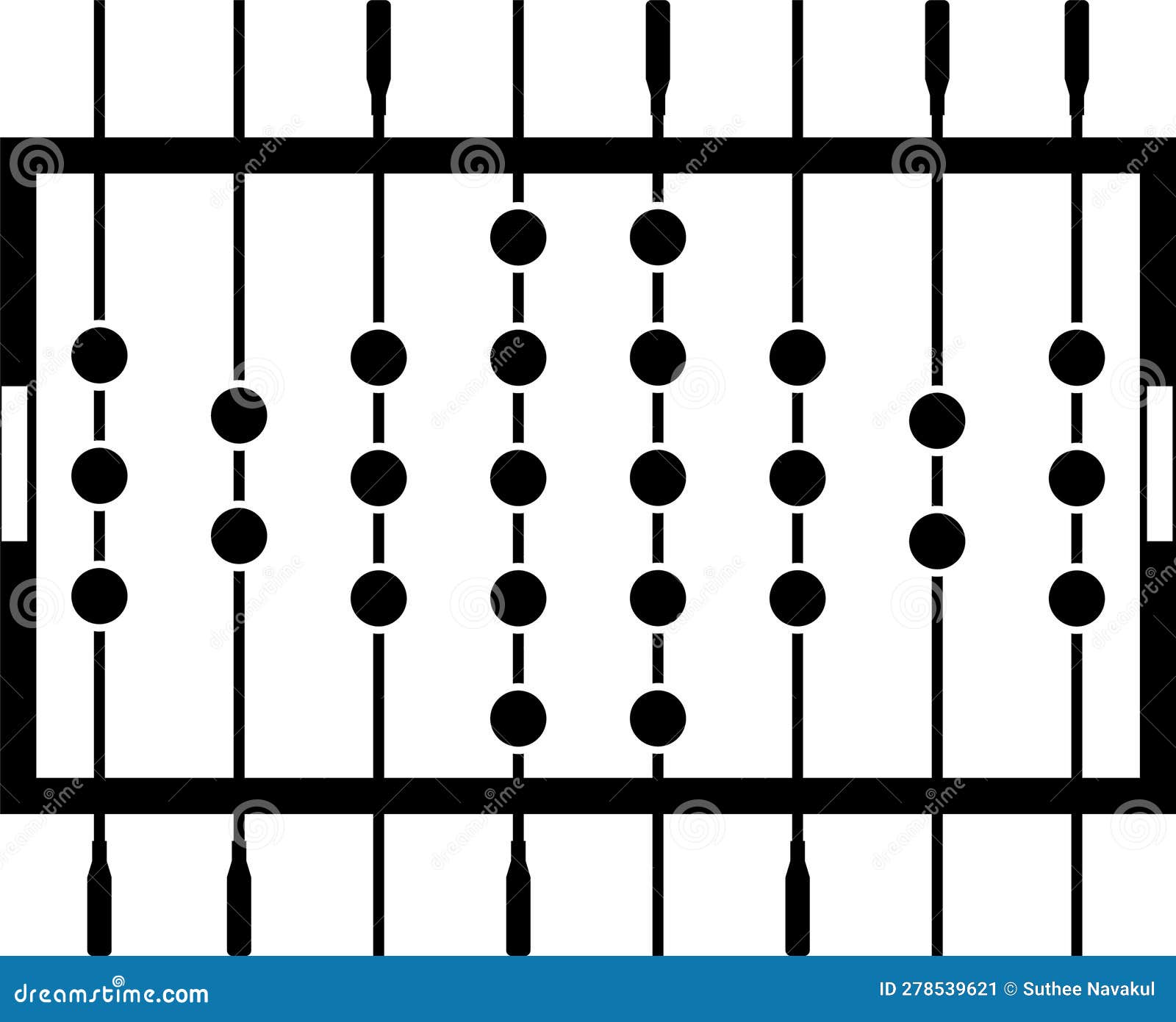 Foosball Icon. Foosball Table Top View. Flat Style Stock Vector ...