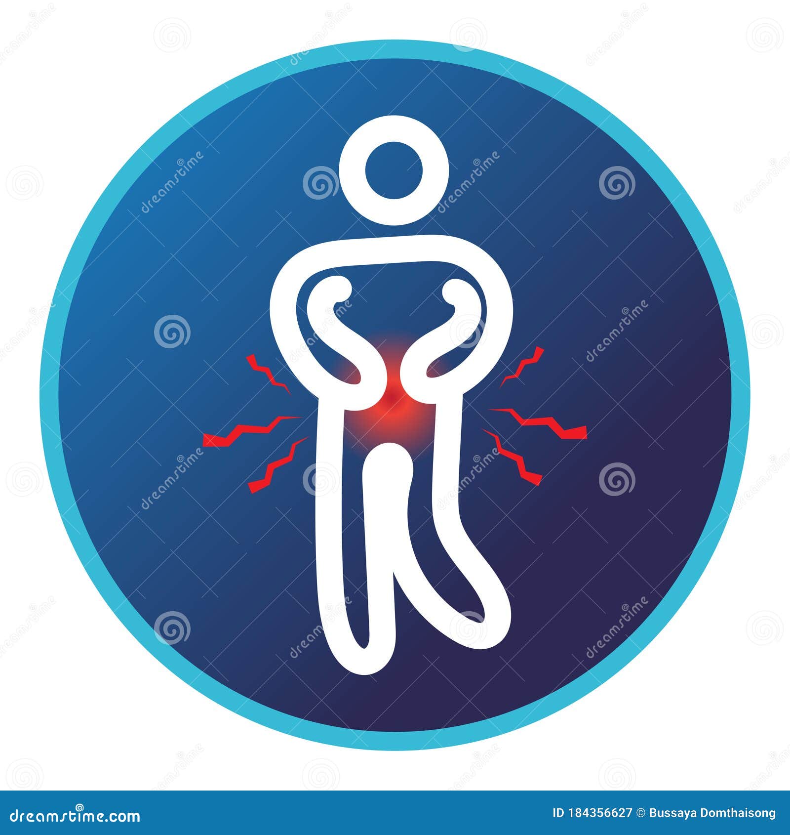 Injury of the Back Pain Icon, Concept Symptom of Back and Pelvic Injury ...