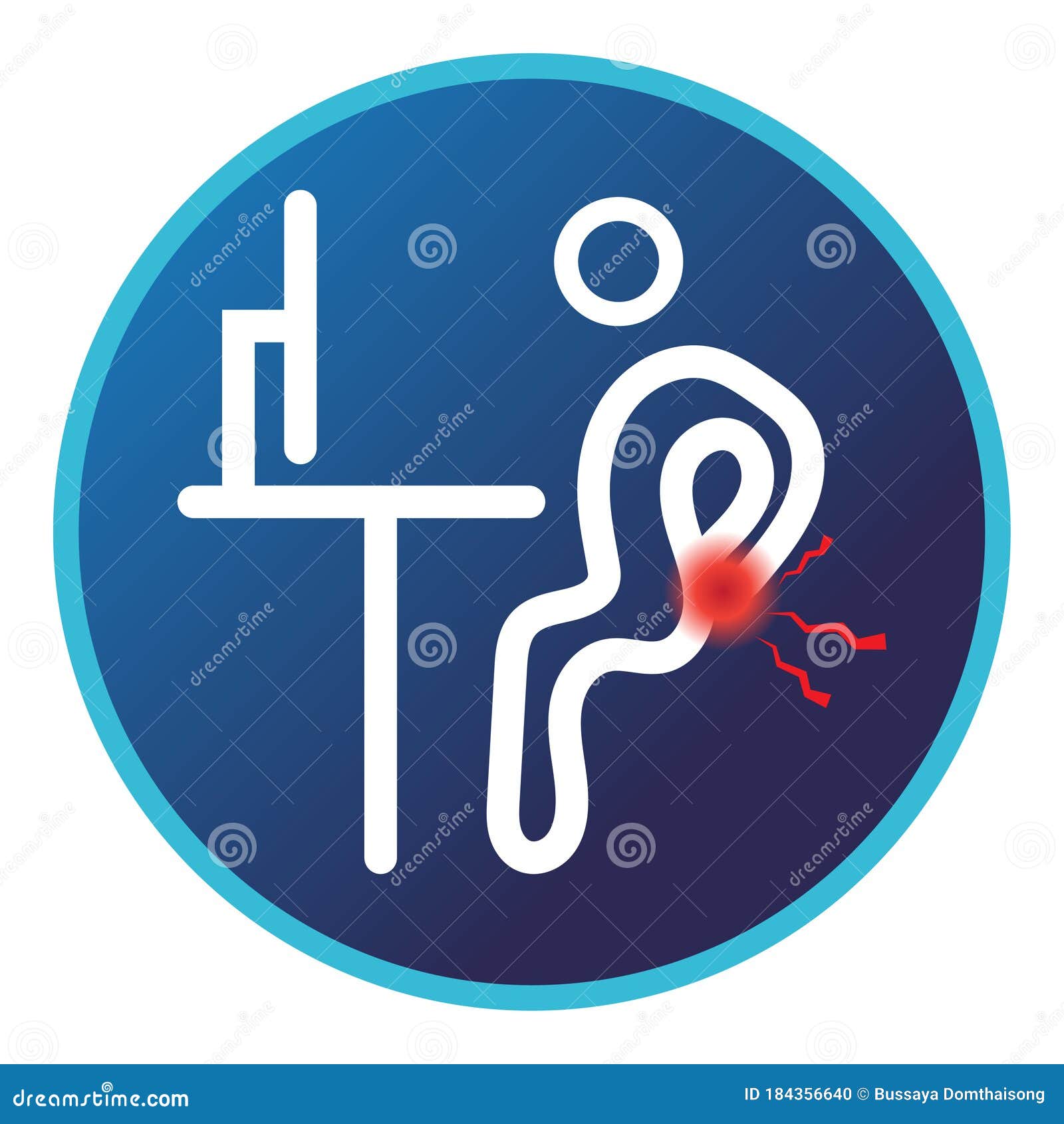 Injury of the Back Pain Icon, Concept Symptom of Back and Pelvic Injury ...