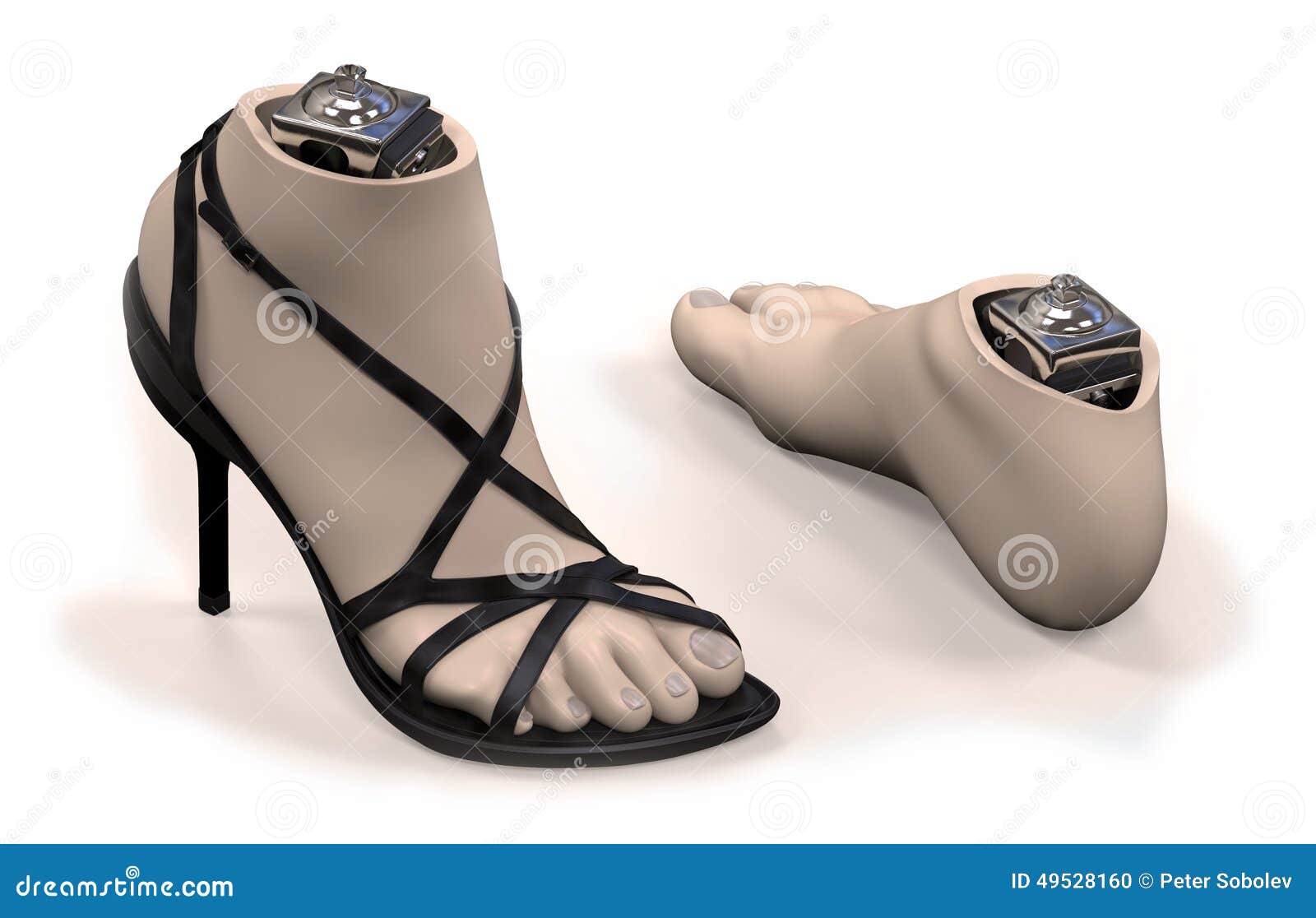 Foot-ankle Prosthesis with Shell Stock Illustration - Illustration of ...