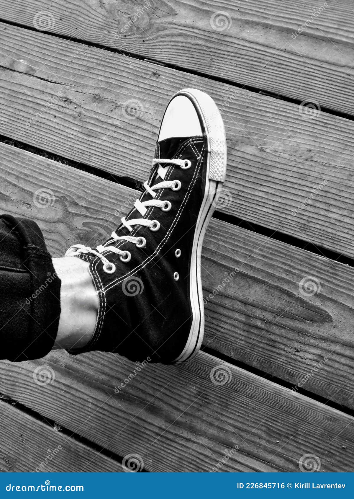Foot on the Background of a Wooden Floor Stock Photo - Image of design ...