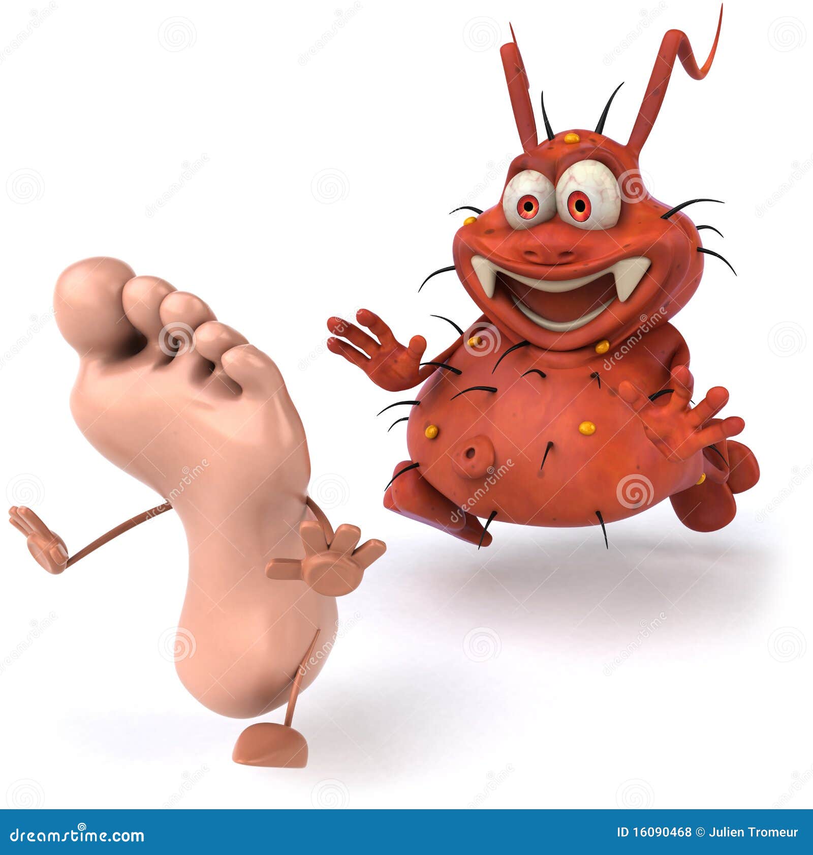 Foot and bacteria stock illustration. Illustration of germ - 16090468