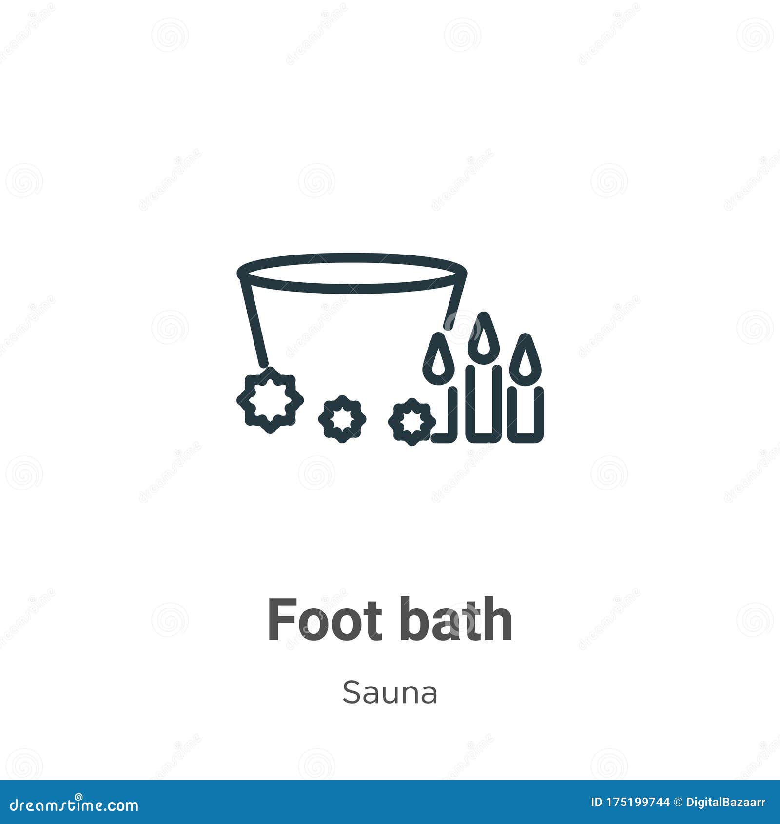 Foot Bath Outline Vector Icon. Thin Line Black Foot Bath Icon, Flat ...