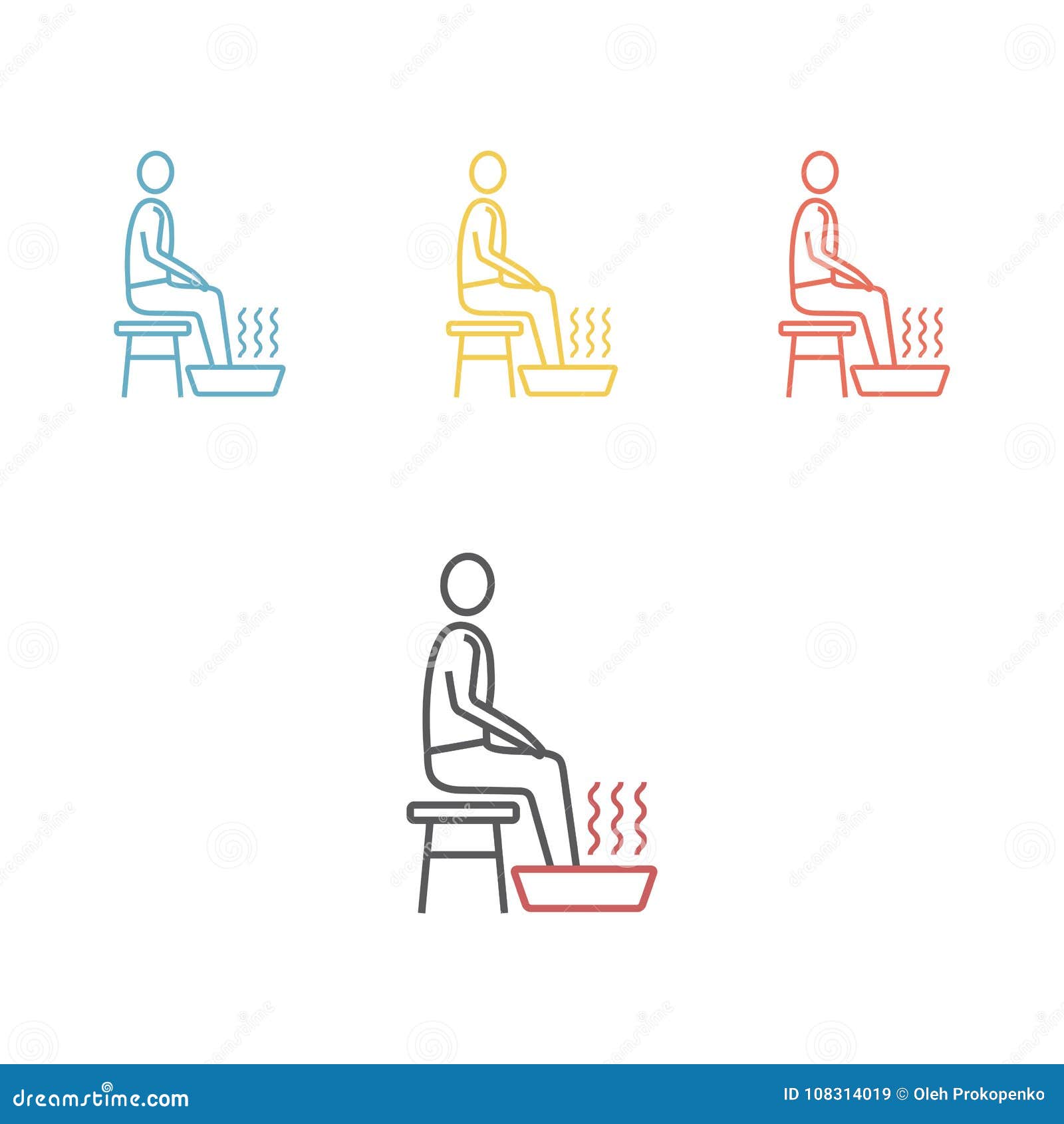 Foot Bath. Vector Icon for Web Graphic. Stock Vector - Illustration of ...