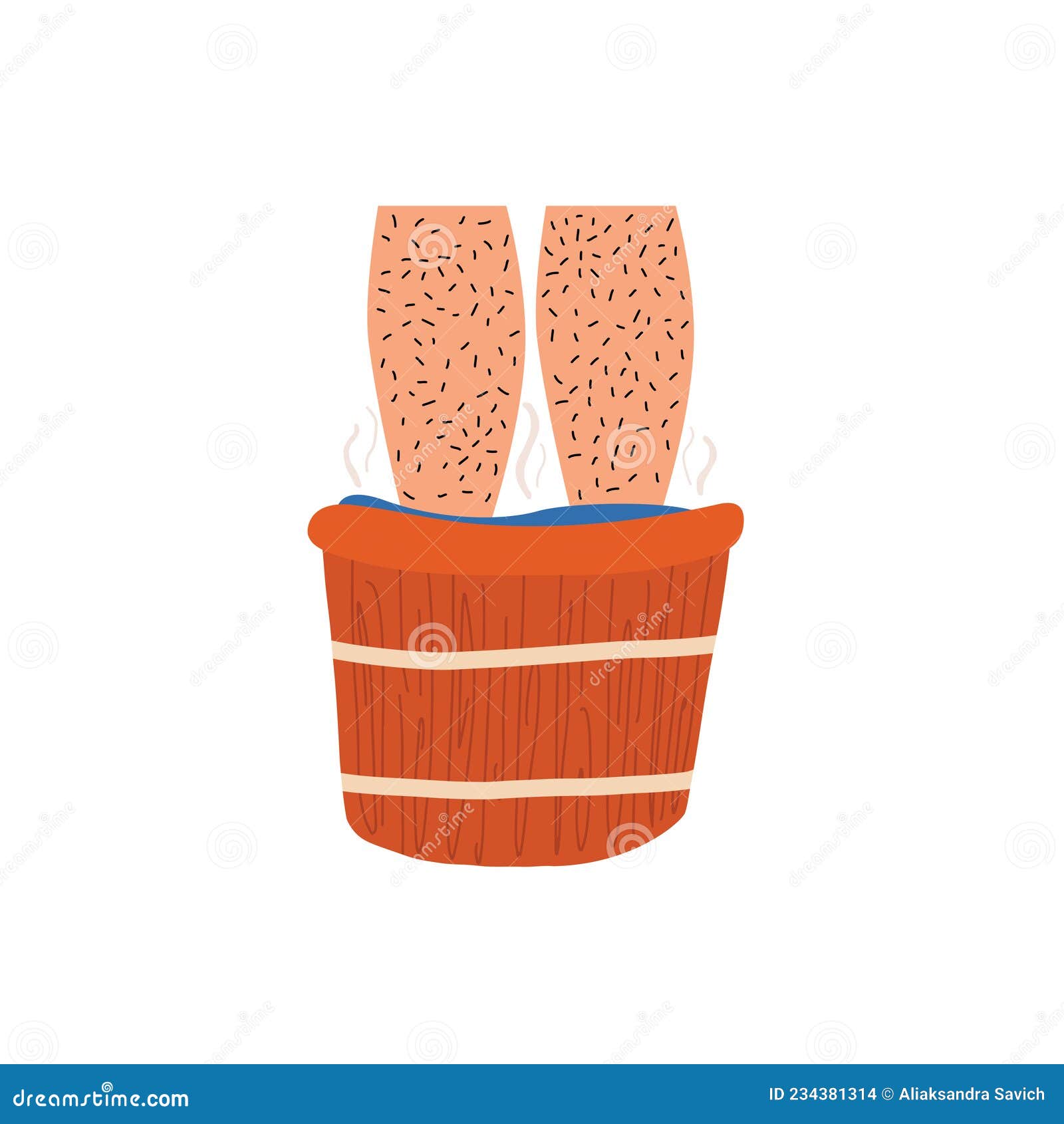Foot Bath. Vector Hand Drawing Illustration Stock Vector - Illustration ...