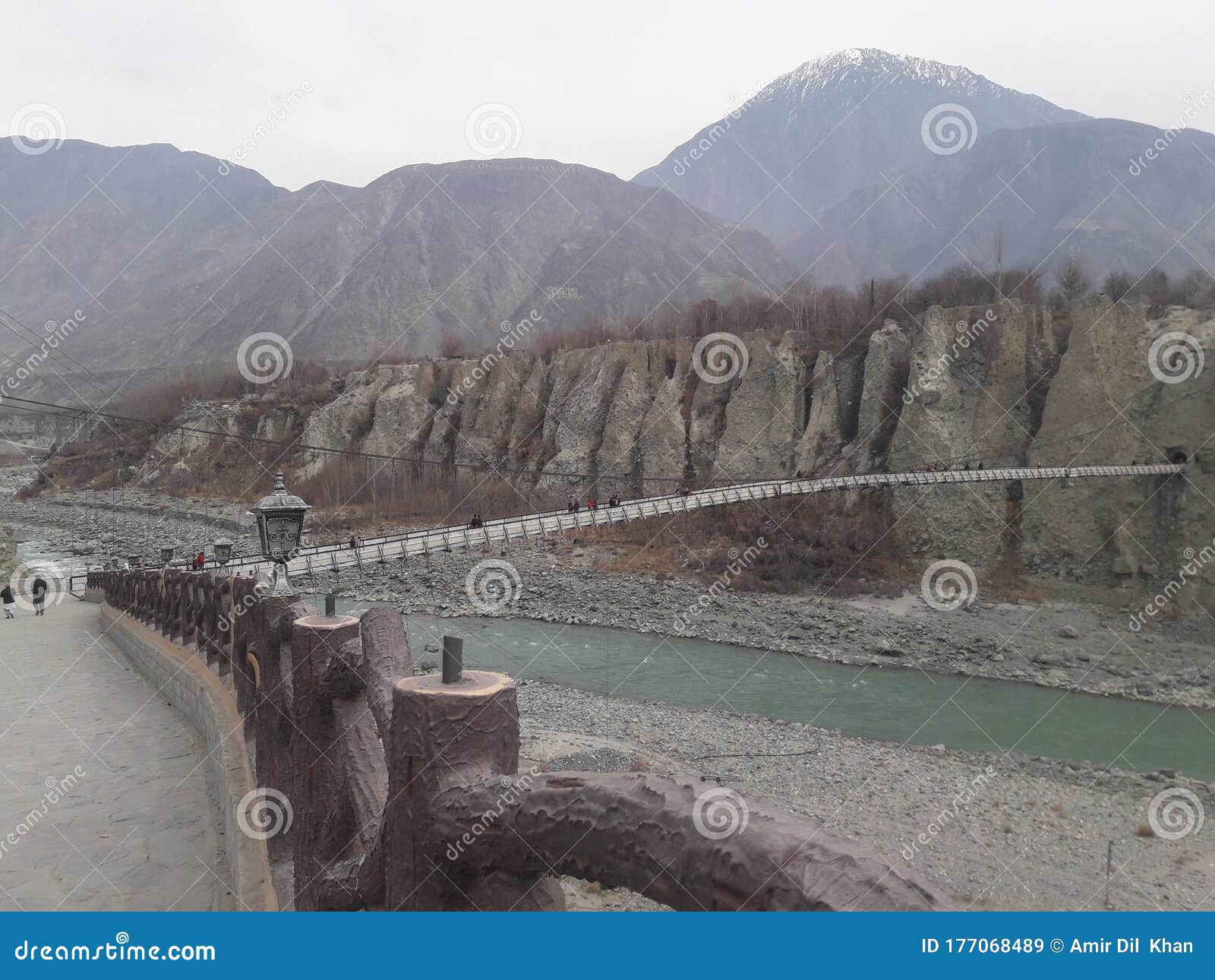 Foot Bridge in the Gilgit City Landscape Stock Image - Image of city ...