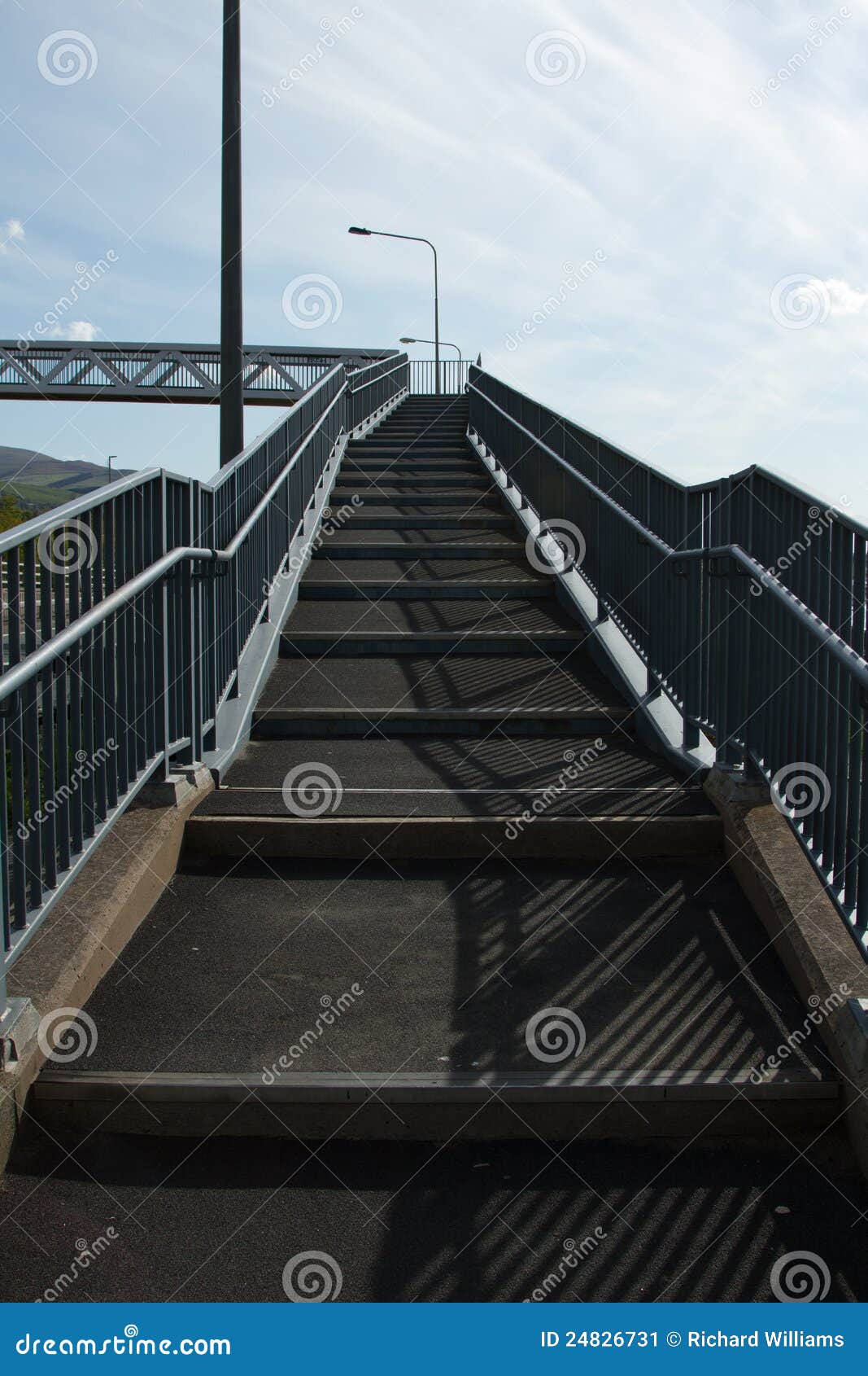 Foot bridge steps. stock image. Image of bridge, post - 24826731