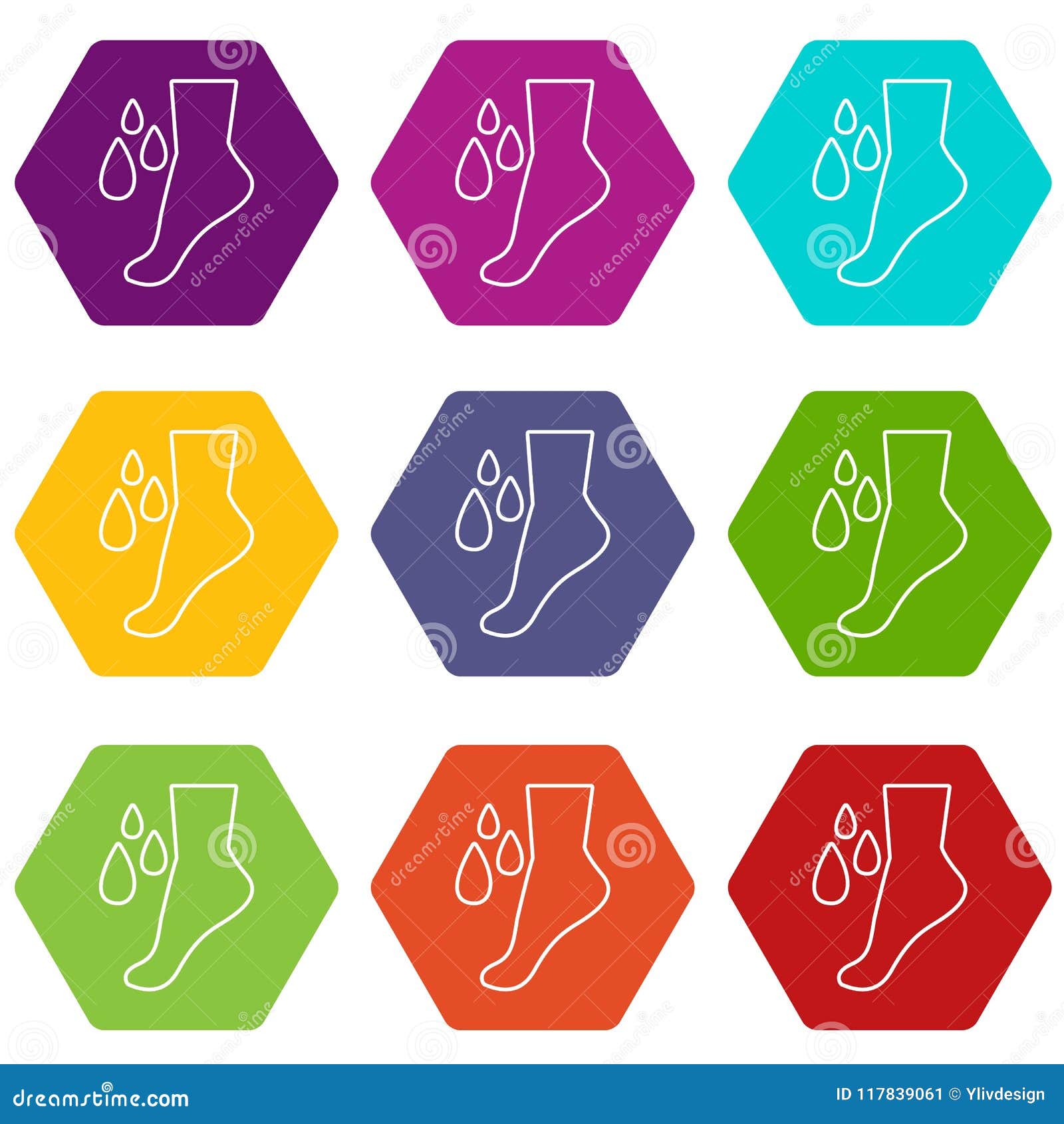 Foot Care Icons Set 9 Vector Stock Vector - Illustration of animal ...