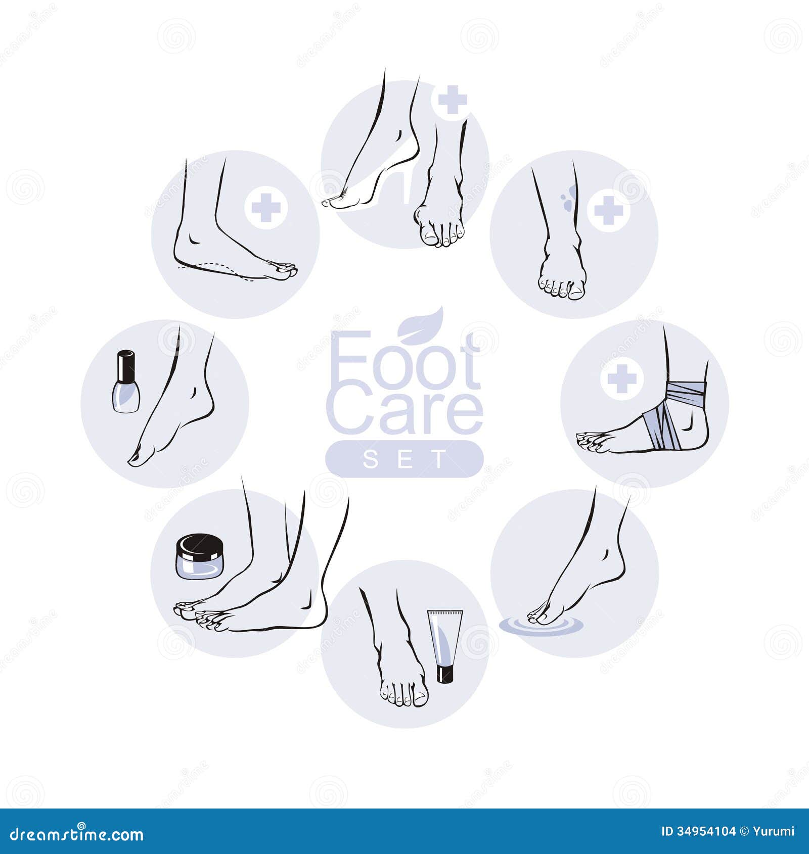 Foot Care Set stock vector. Illustration of element, salon - 34954104