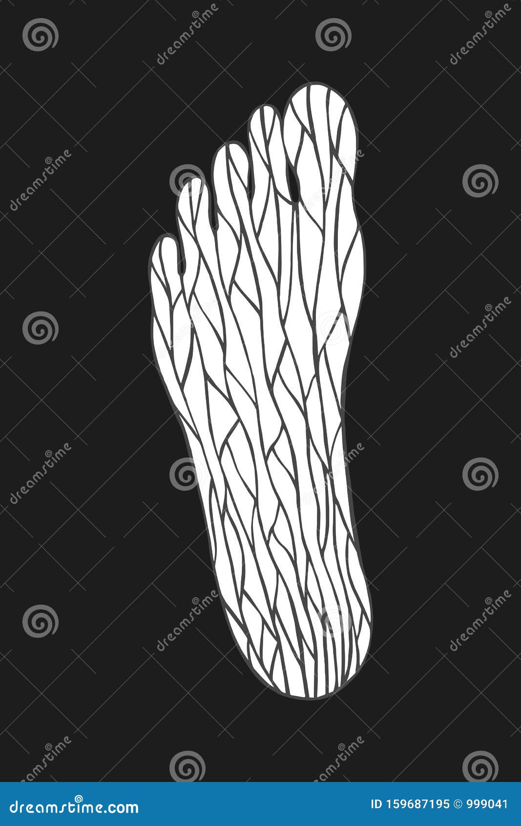 Foot with a Decorative Pattern. Eps 10 Vector Illustration. Hand ...