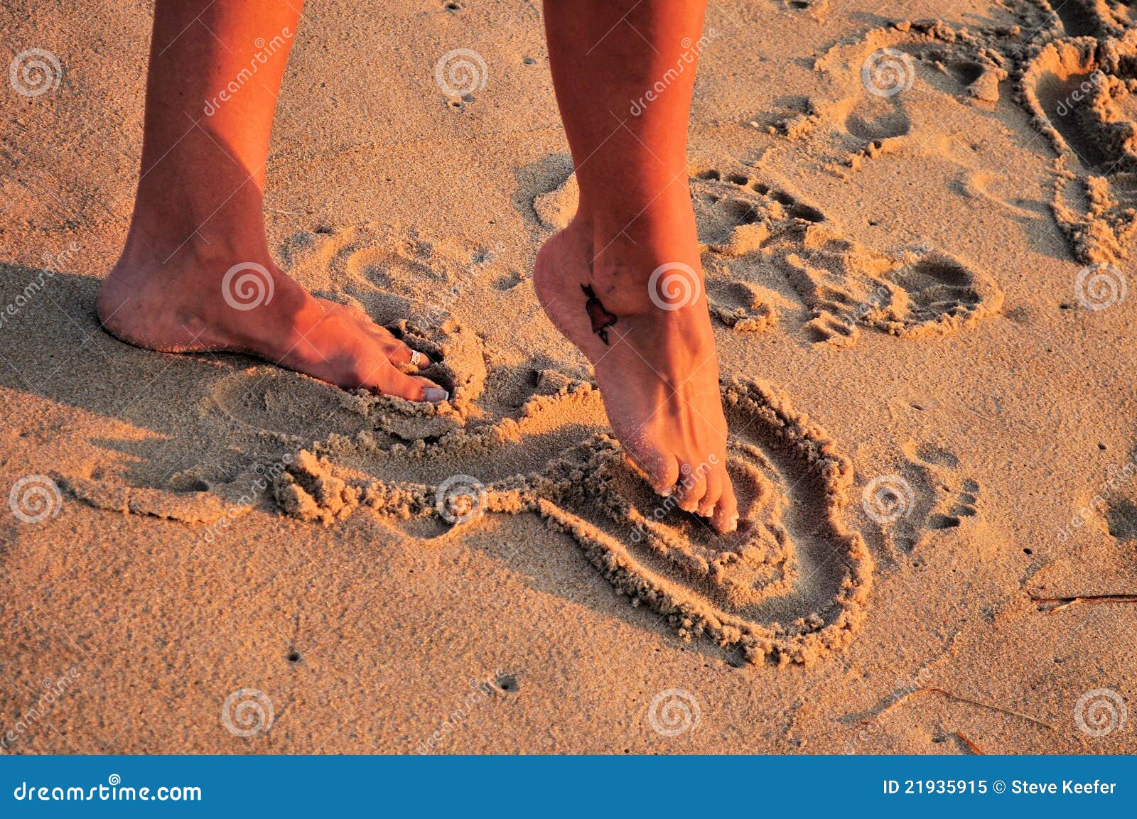 Footprints In The Sand Tattoo On Ankle