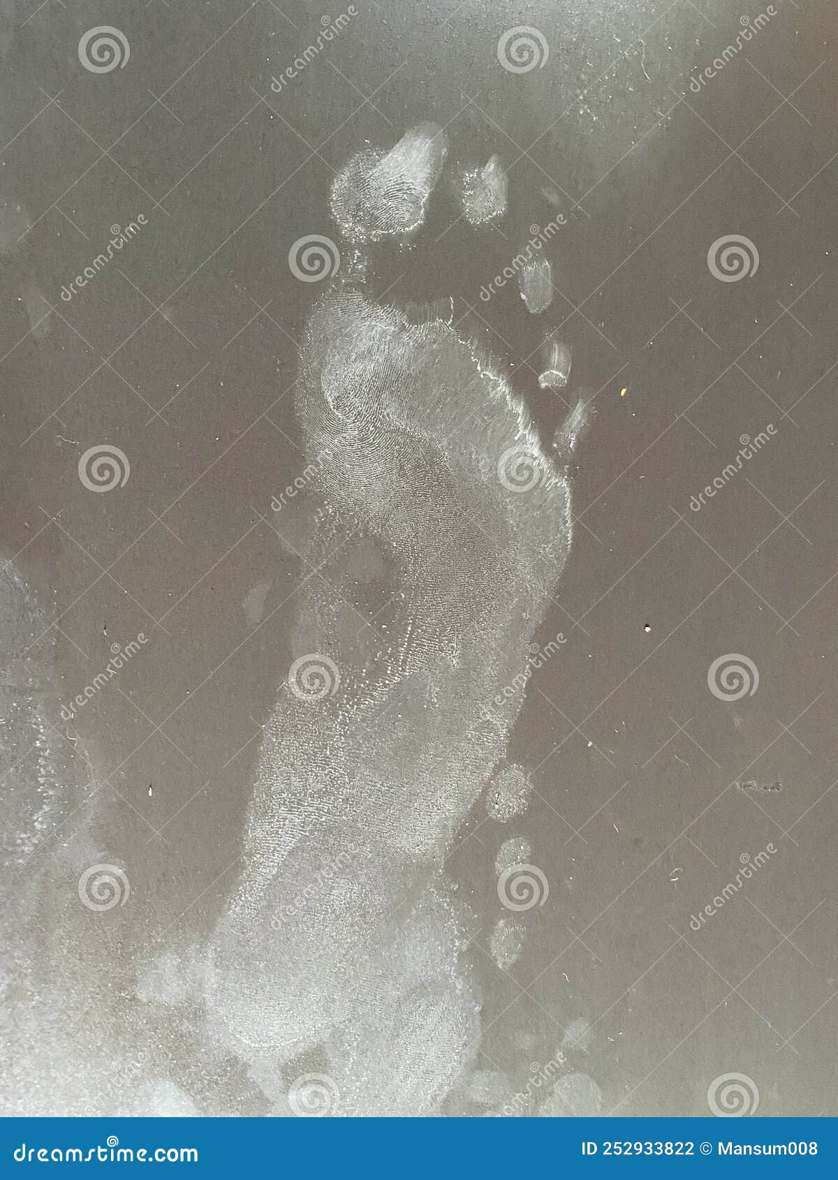 Foot Footprint in a Dust on a Floor Stock Photo - Image of human ...