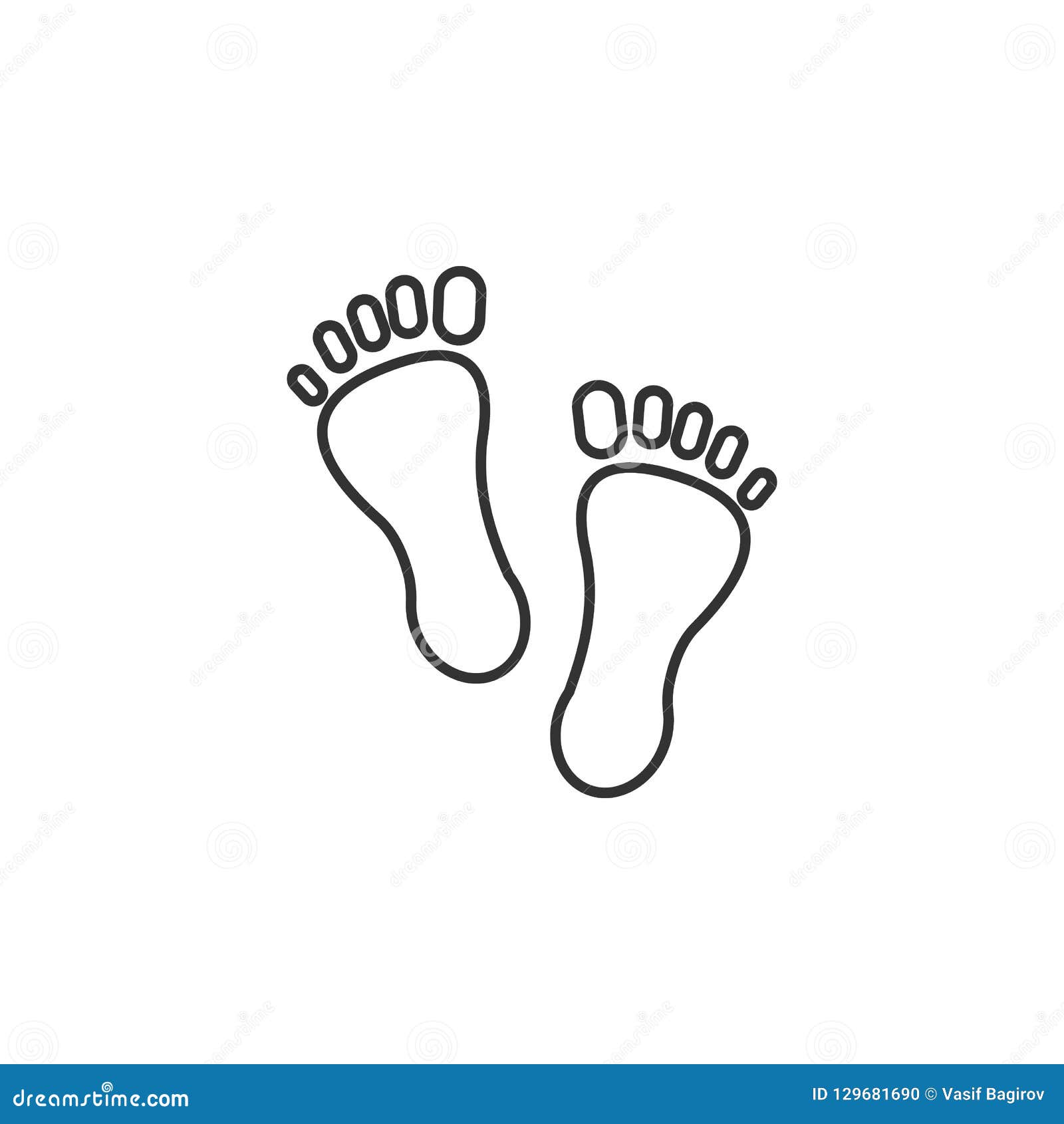 Foot, Footsteps Line Icon. Simple, Modern Flat Vector Illustration for Mobile App, Website or ...