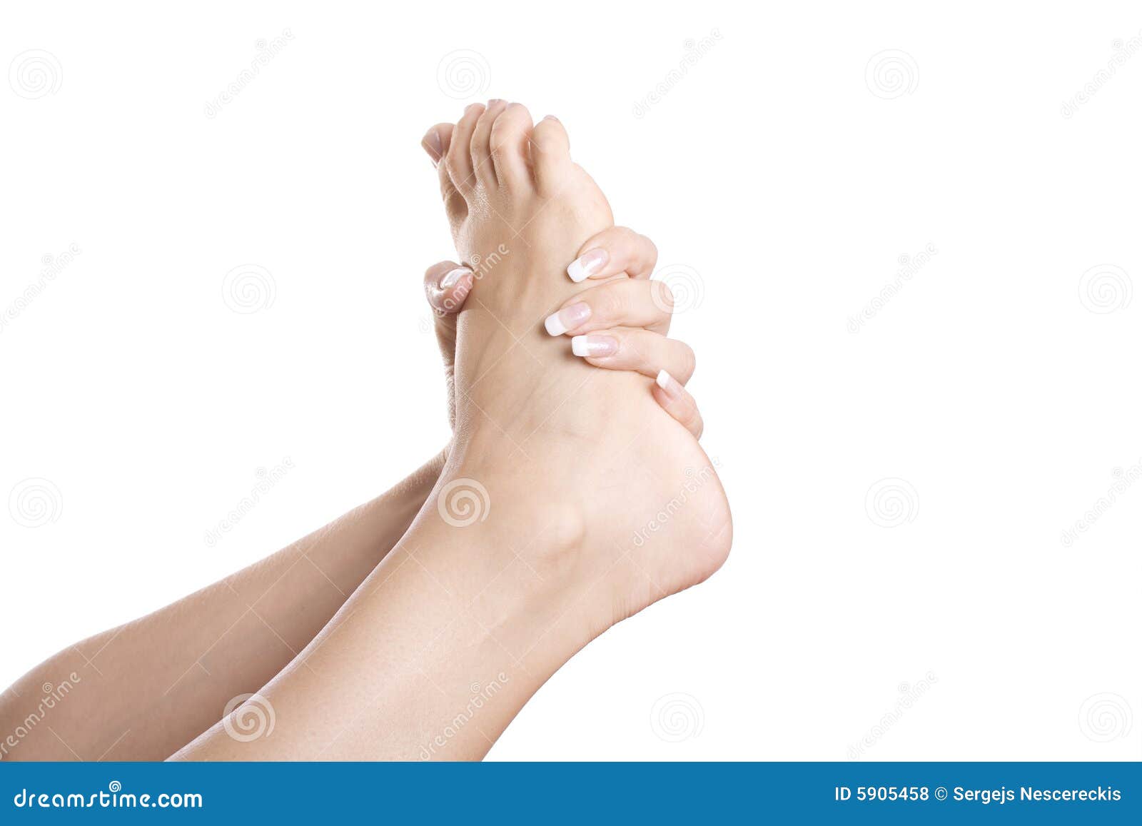 Foot and hand isolated. stock photo. Image of female, caucasian - 5905458