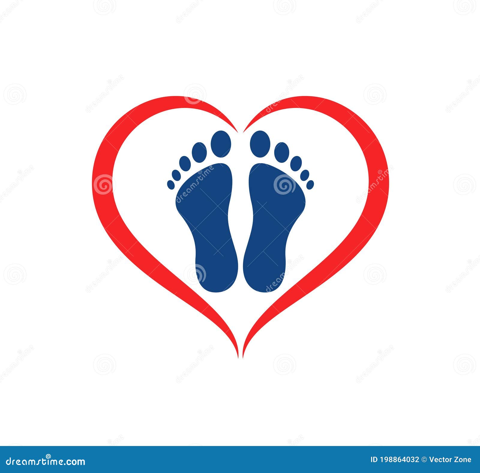 Foot with Heart Logo Vector. Stock Vector - Illustration of element ...