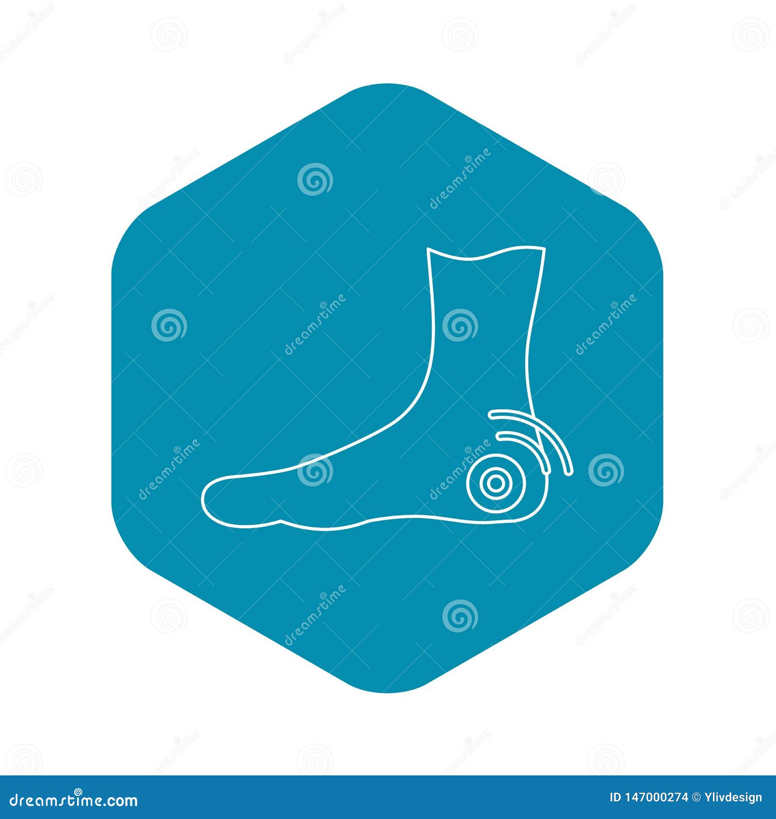 Foot Heel Icon, Outline Style Stock Vector - Illustration of massage ...