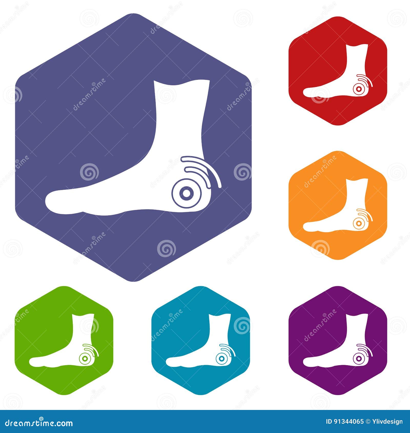 Foot Heel Icons Set Hexagon Stock Vector - Illustration of size, pain ...