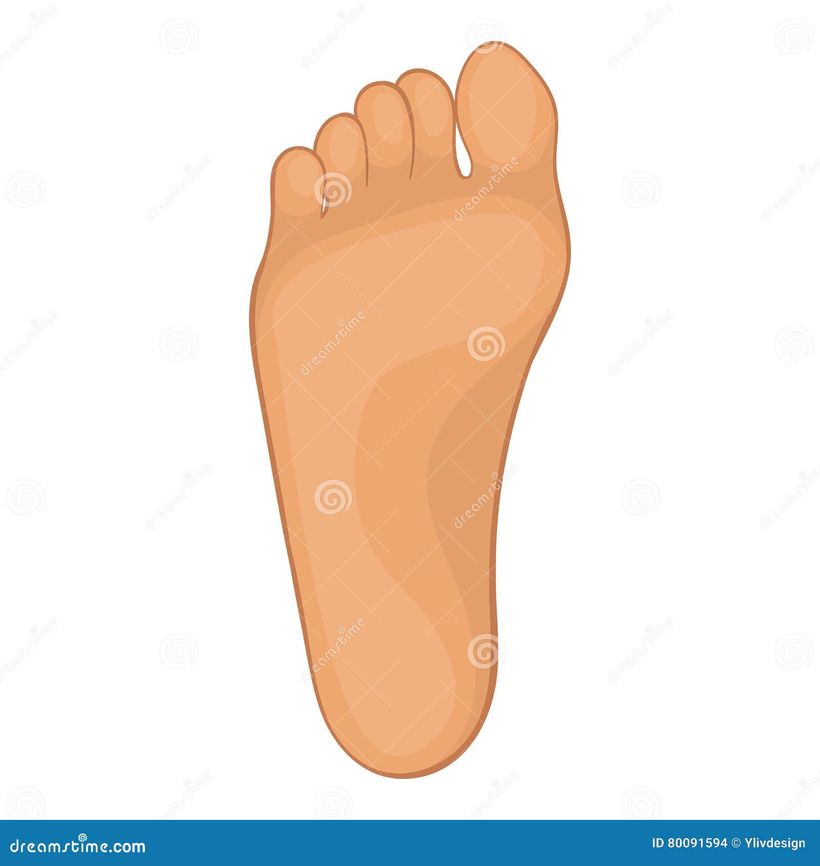 Foot icon, cartoon style stock vector. Illustration of isolated - 80091594