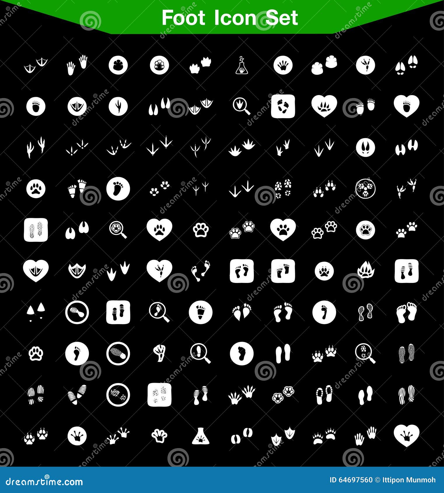 Foot icon set stock illustration. Illustration of bare - 64697560